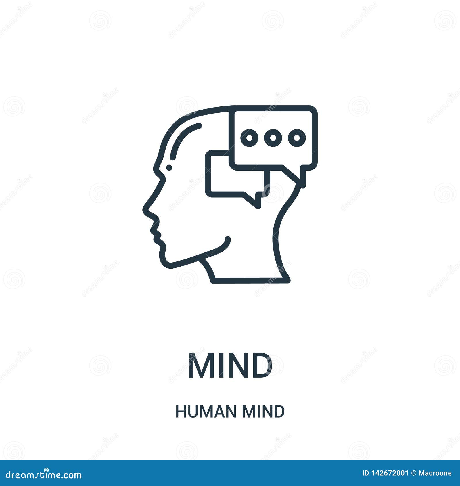 Mind Icon Vector from Human Mind Collection. Thin Line Mind Outline ...