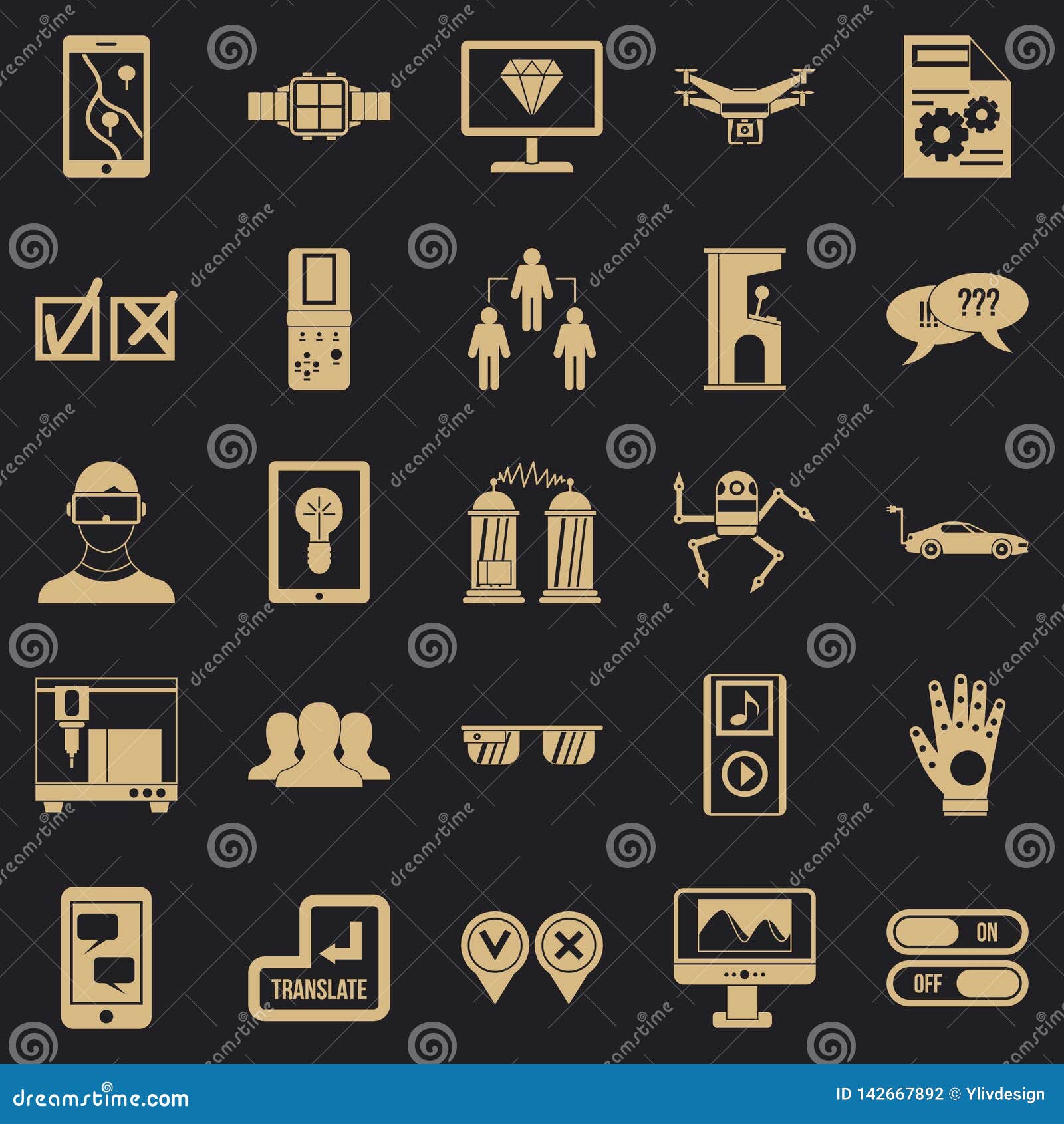 Mind Icons Set, Simple Style Stock Vector - Illustration of development ...