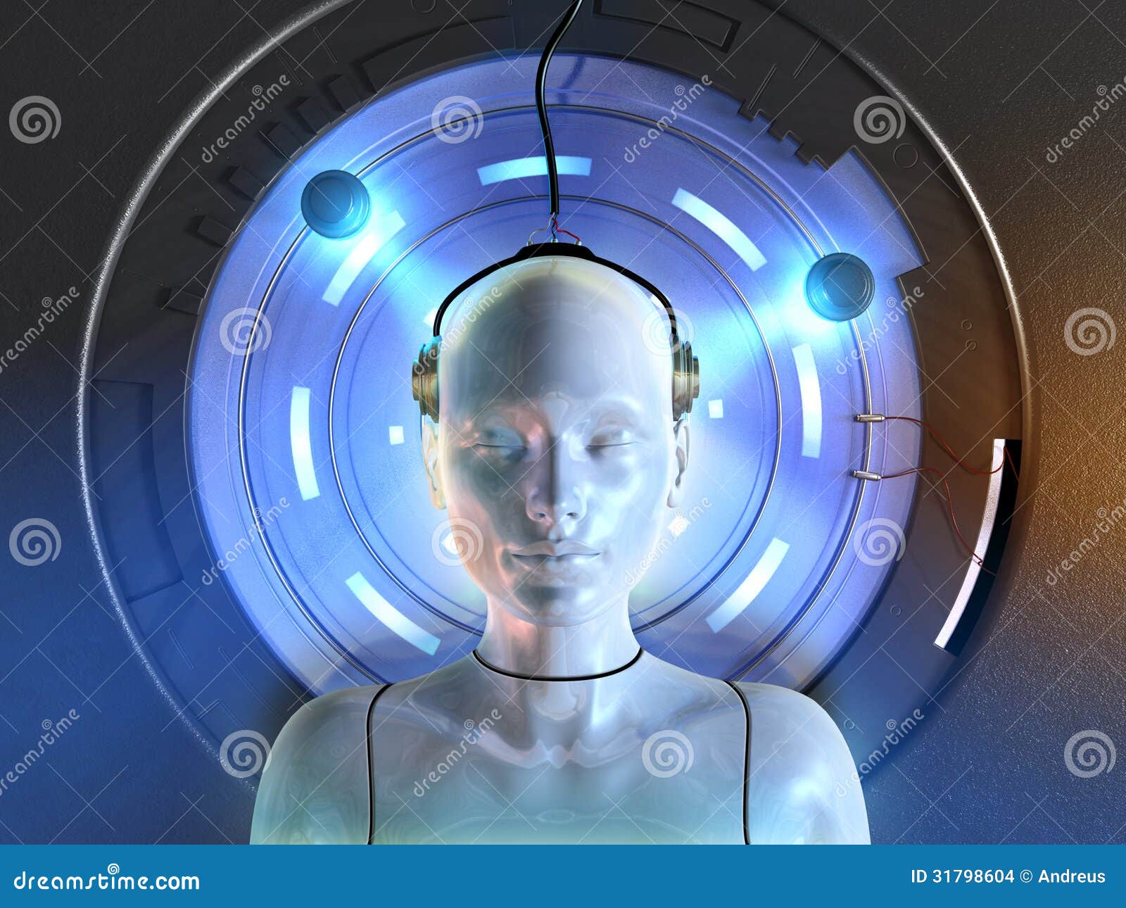 Mind interface stock illustration. Illustration of blue - 31798604