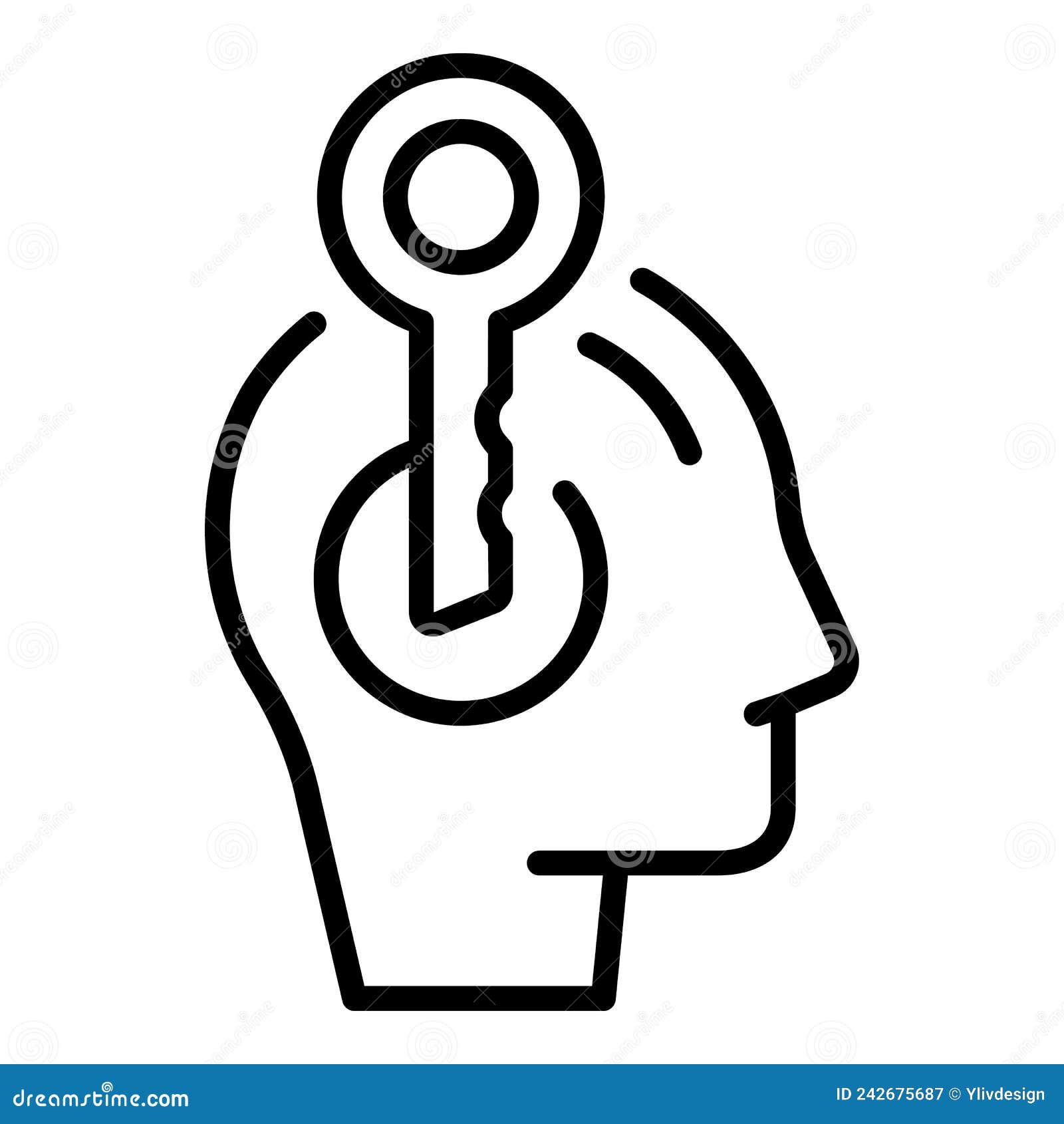 Mind Key Icon Outline Vector. Mental Emotion Stock Vector ...