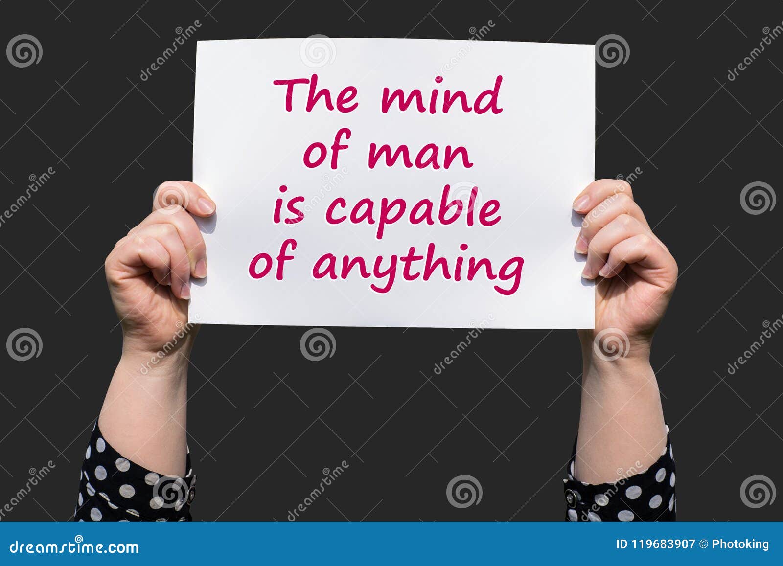 The Mind of Man is Capable of Anything Stock Image - Image of idea ...
