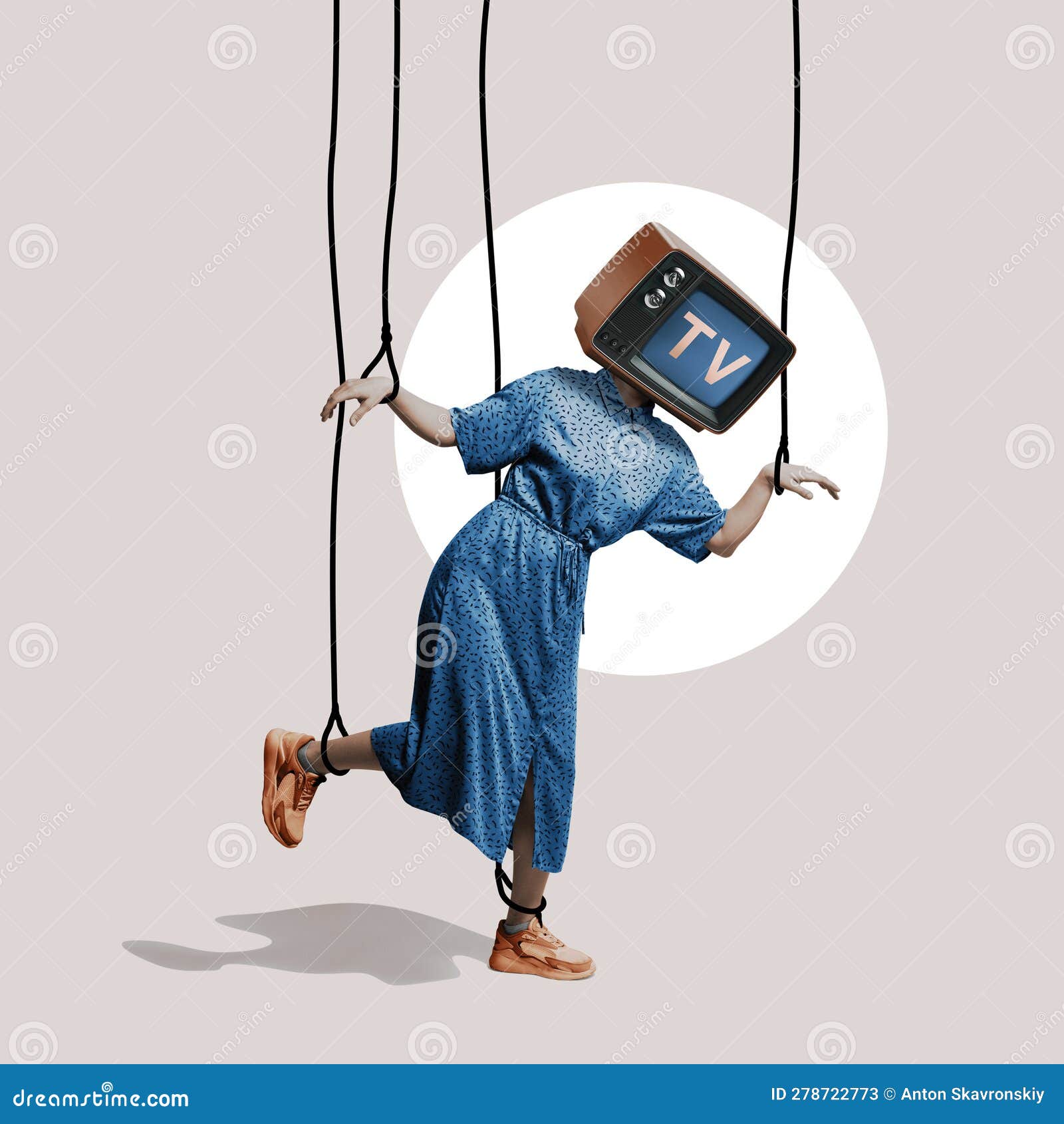 Mind manipulation concept. stock image. Image of television - 278722773