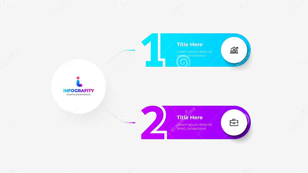 Mind Map with 2 Numbers Elements Connected To Main Circle. Flowchart ...