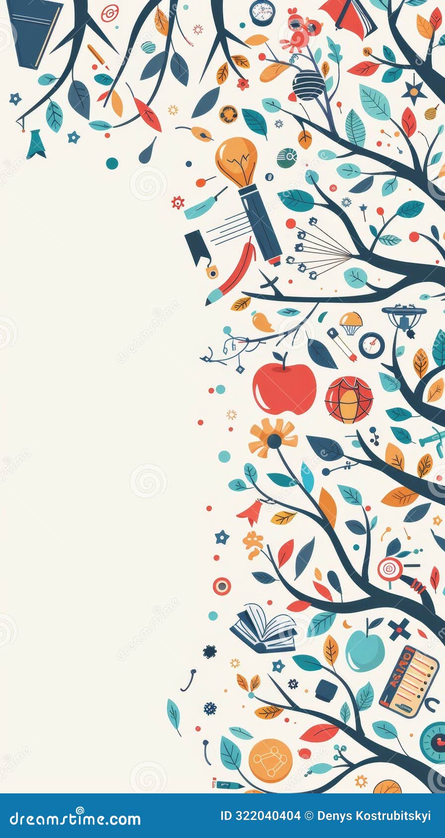 A Mind Map Border of Colorful Knowledge Stock Illustration ...