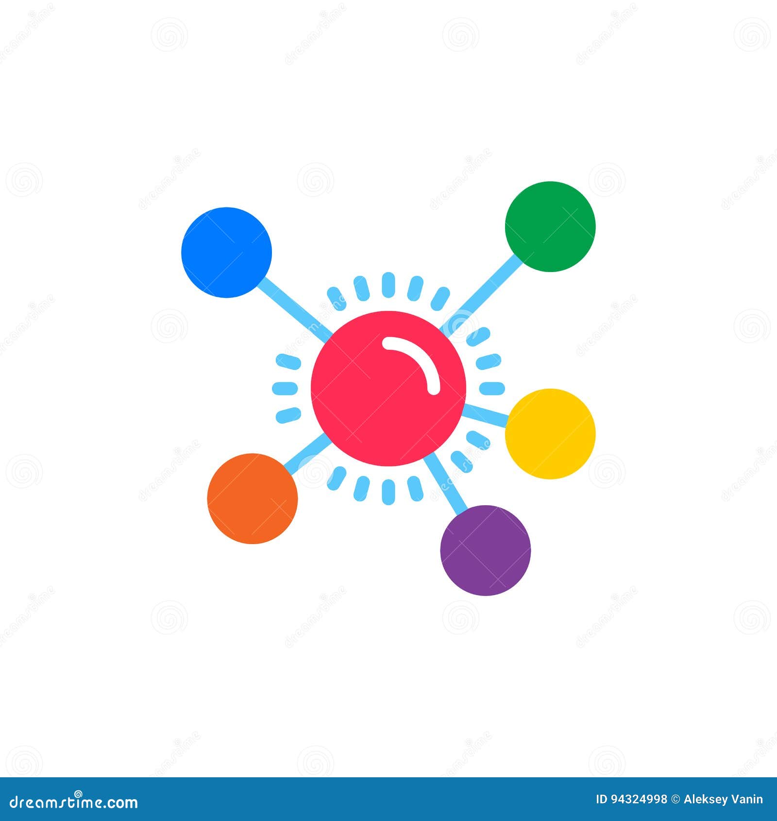 Mind Map Colorful Icon, Vector Flat Sign. Stock Vector - Illustration ...