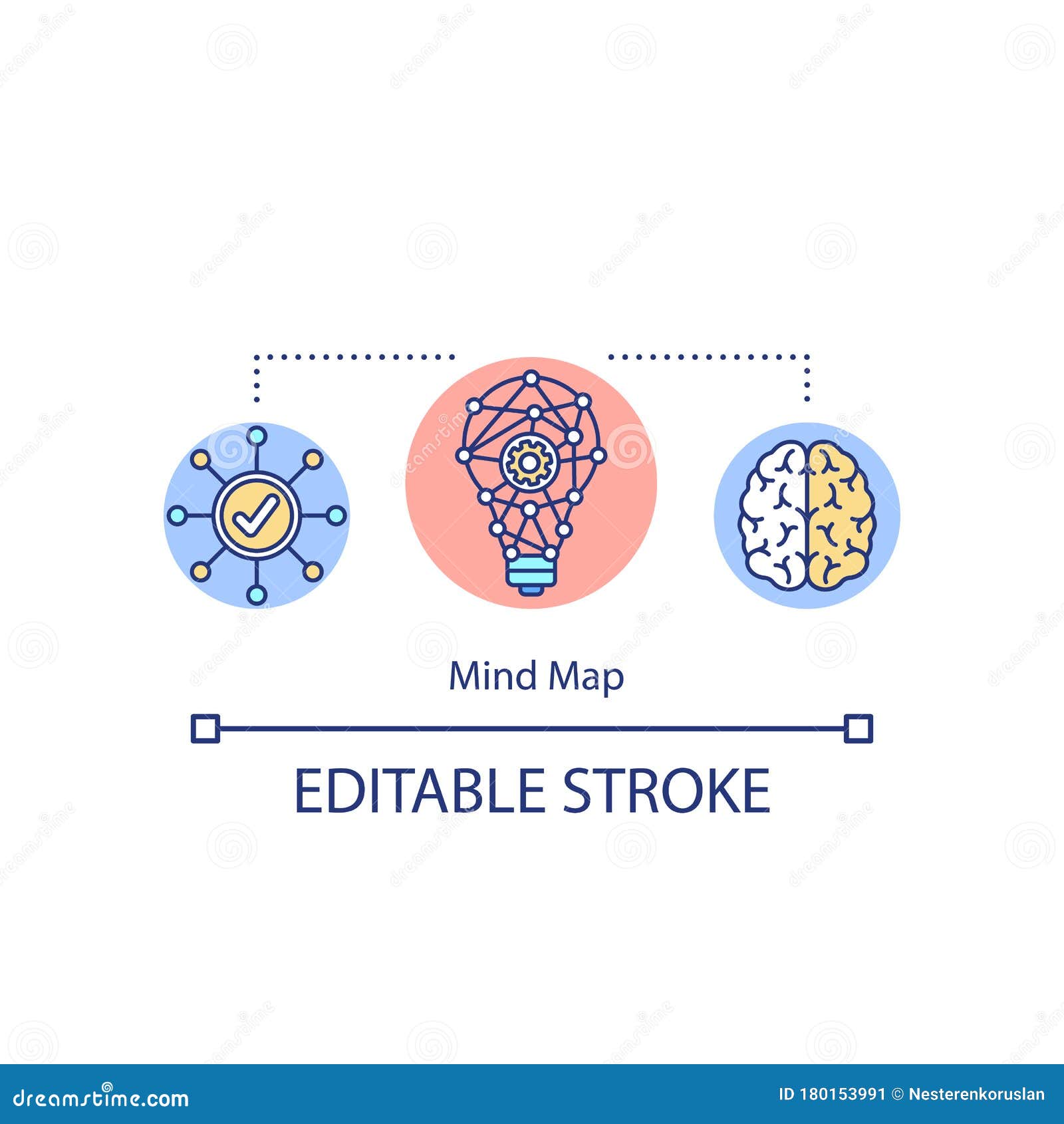 Mind map concept icon stock vector. Illustration of generation - 180153991