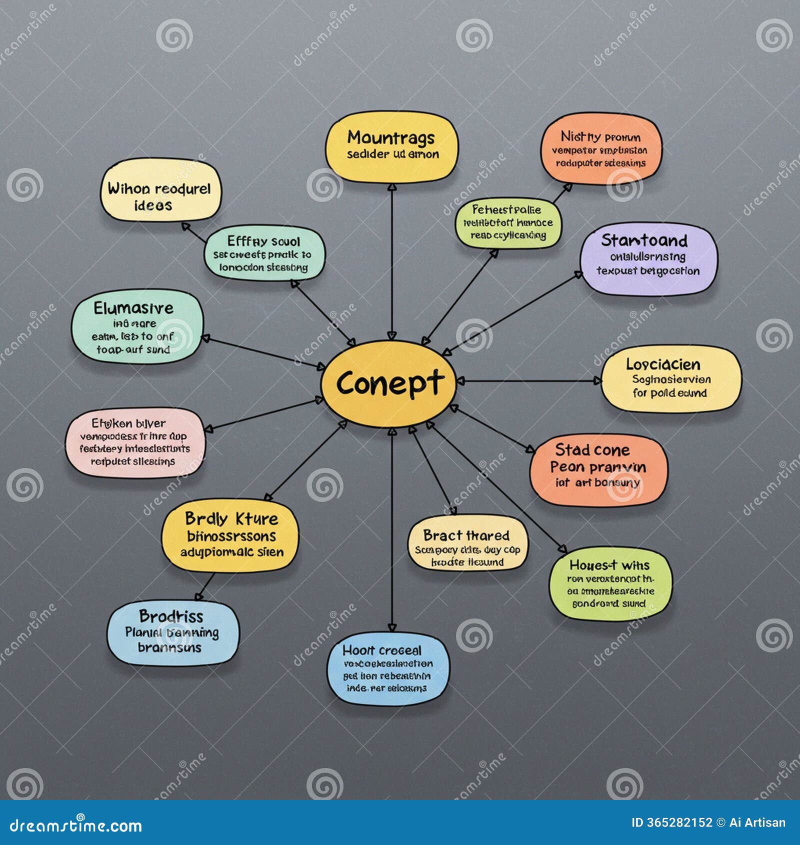 Mind Map A Mind Map With A Central Concept Of Motivation Branching Out ...