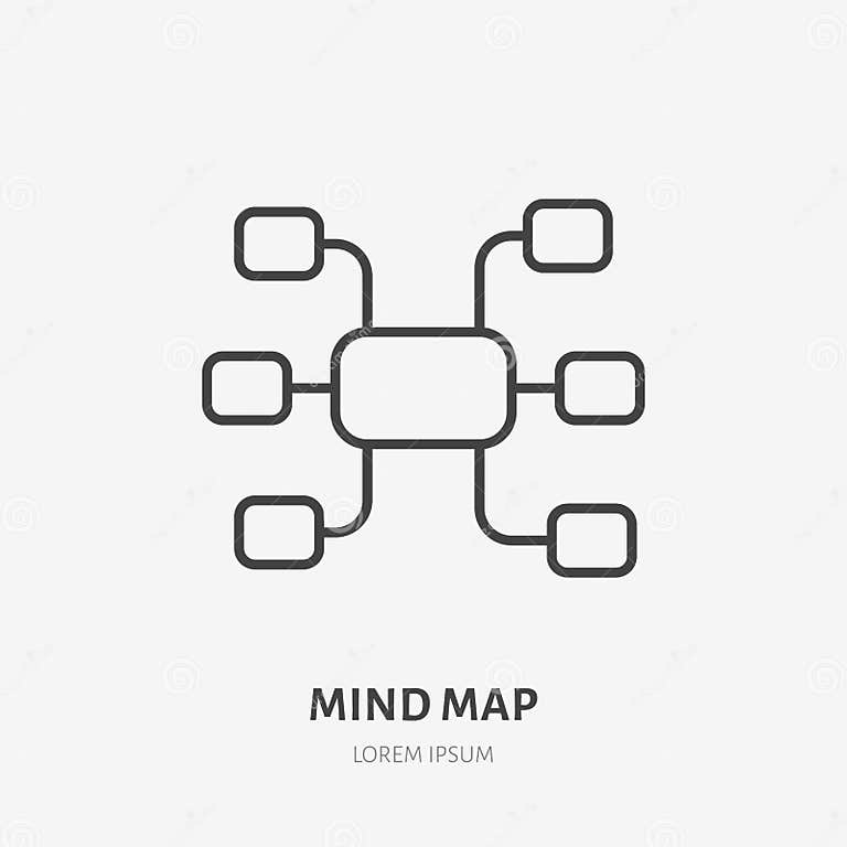 Mind Map Flat Logo, Project Management, Brainstorm Icon. Data ...