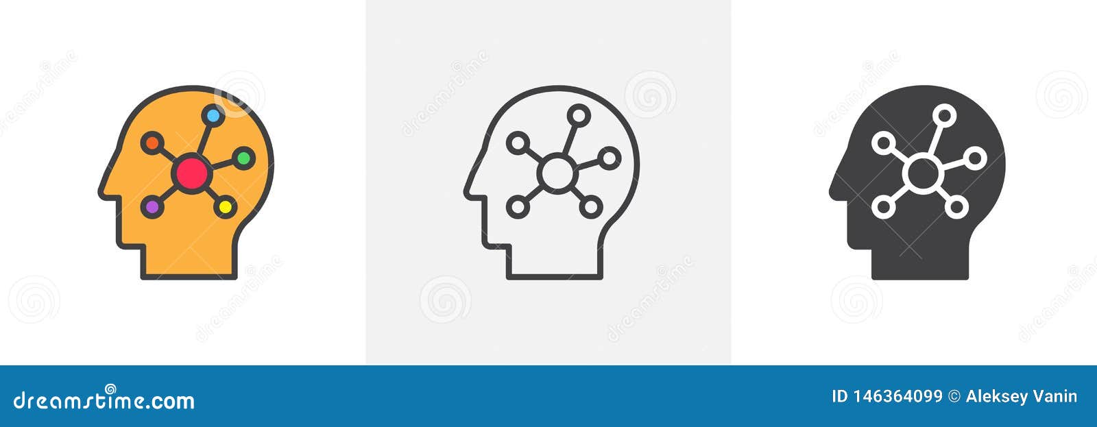 Mind Map in the Human Head Icon Stock Vector - Illustration of icon ...