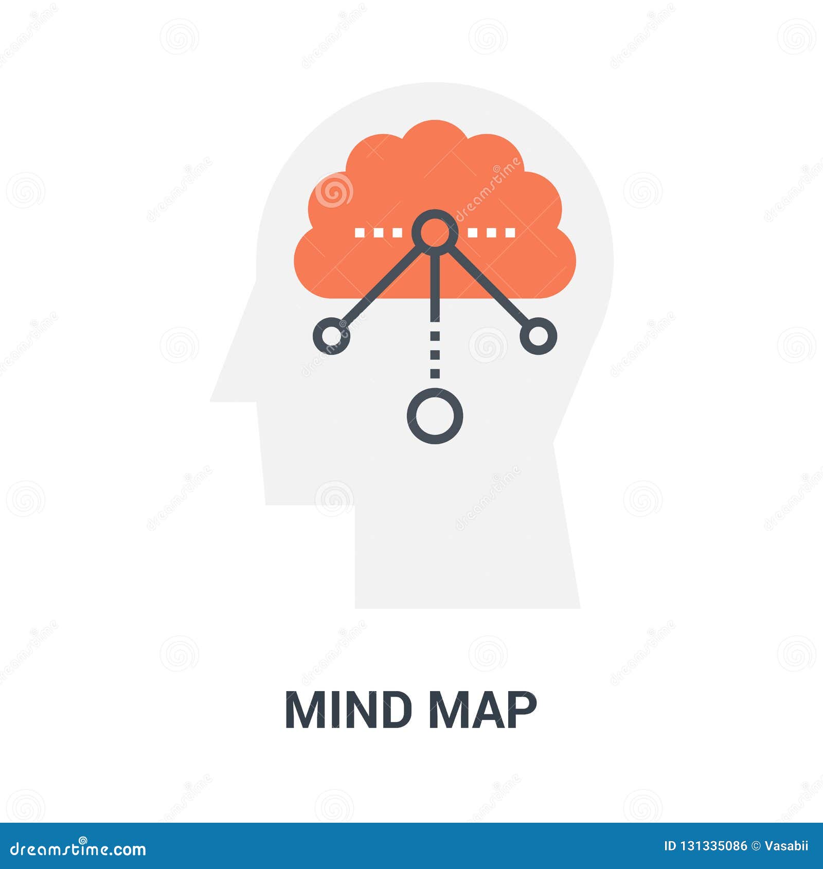 Mind map icon concept stock vector. Illustration of logo - 131335086