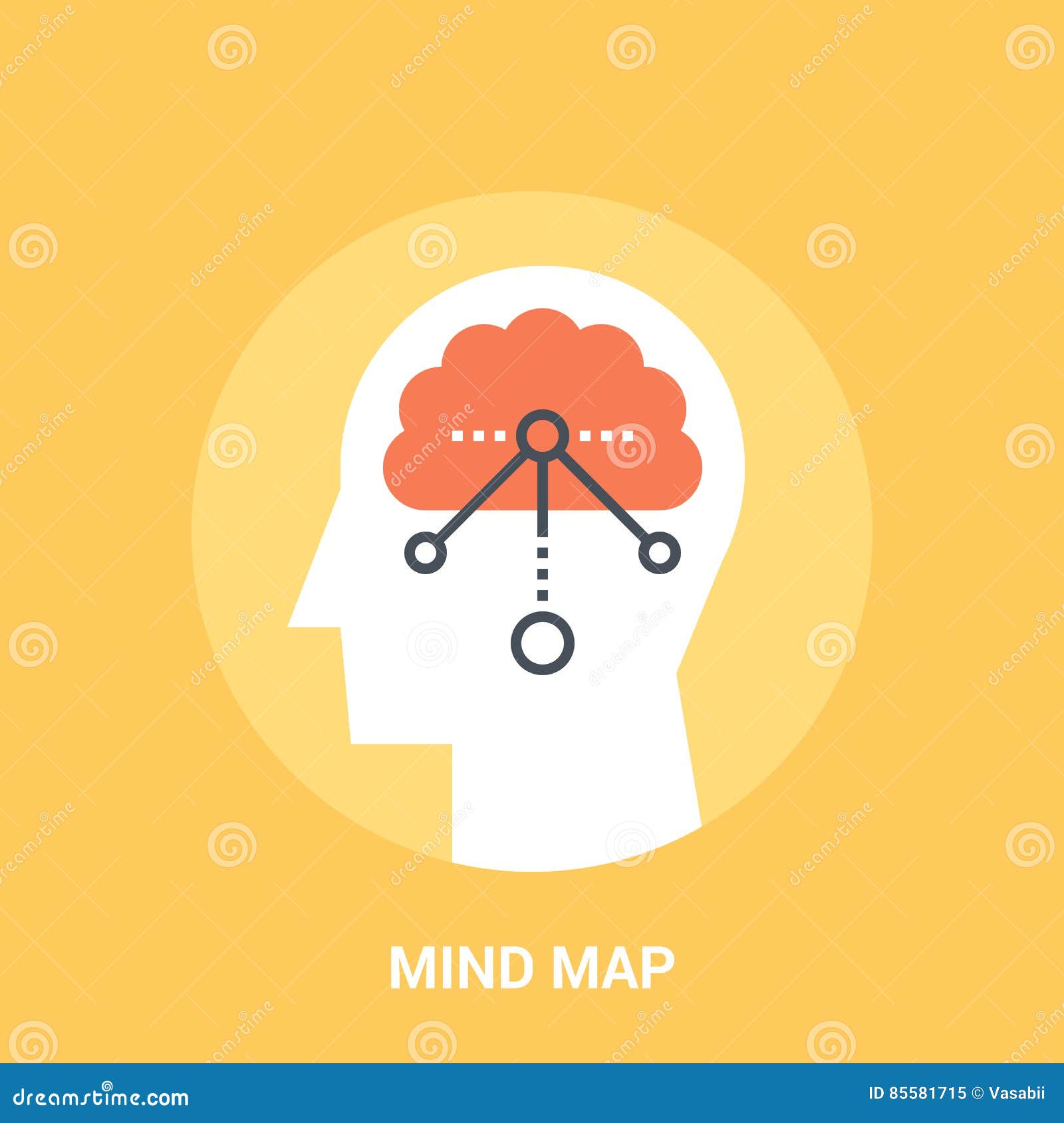 Mind map icon concept stock vector. Illustration of imagination - 85581715