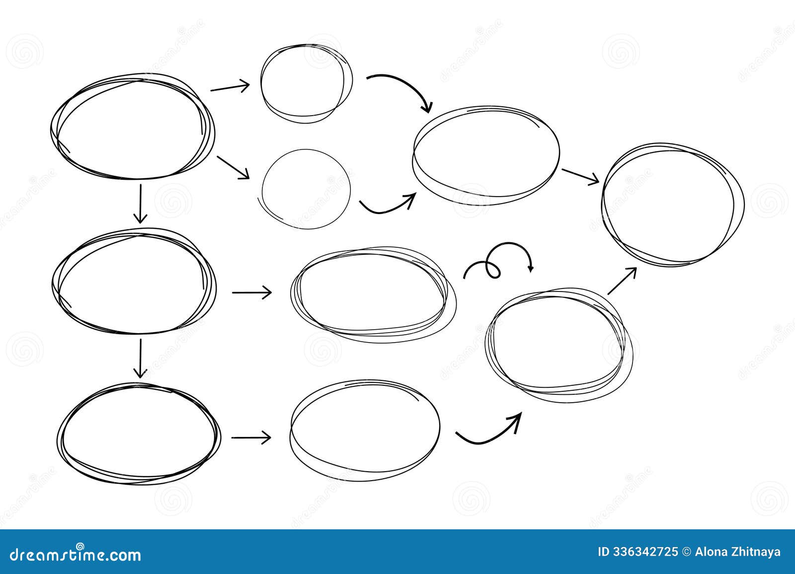 Mind Map Infographic Diagram Doodle Line Free Hand Drawing. Idea Scheme ...
