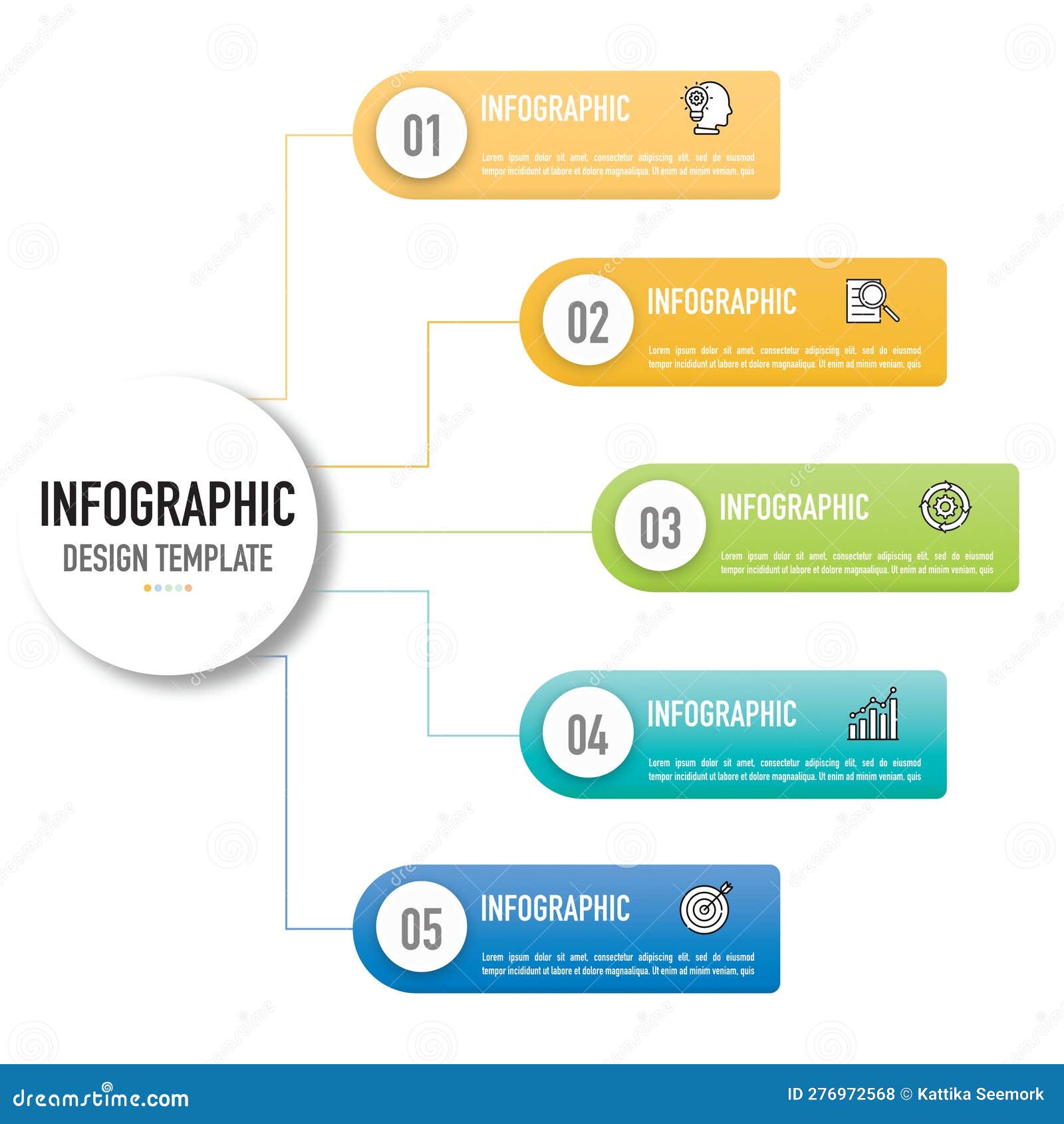 Rectangular Mind Map Infographic for Business Presentation Stock Vector ...