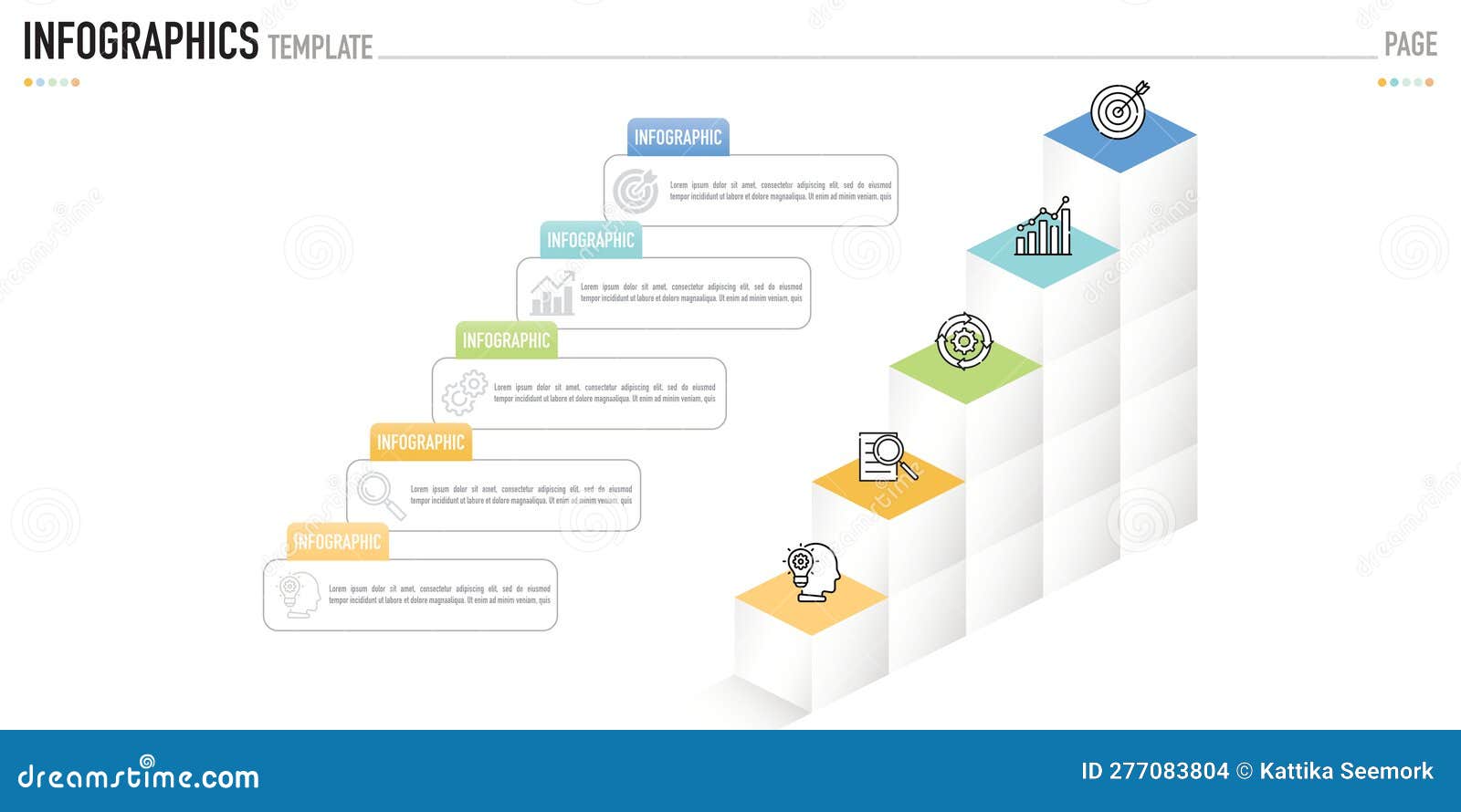 Stair, Ladder Mind Map Isometric Infographic for Business Presentation ...