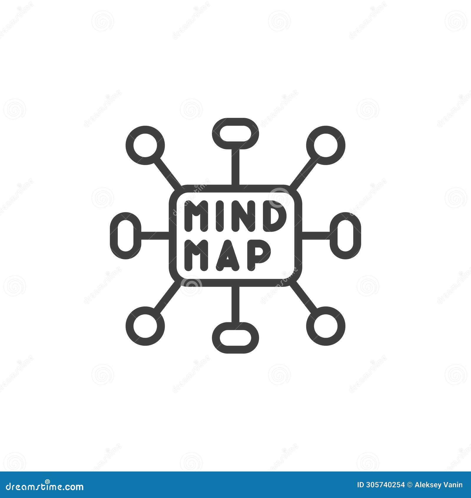 Mind Map Organization Line Icon Stock Vector - Illustration of ...