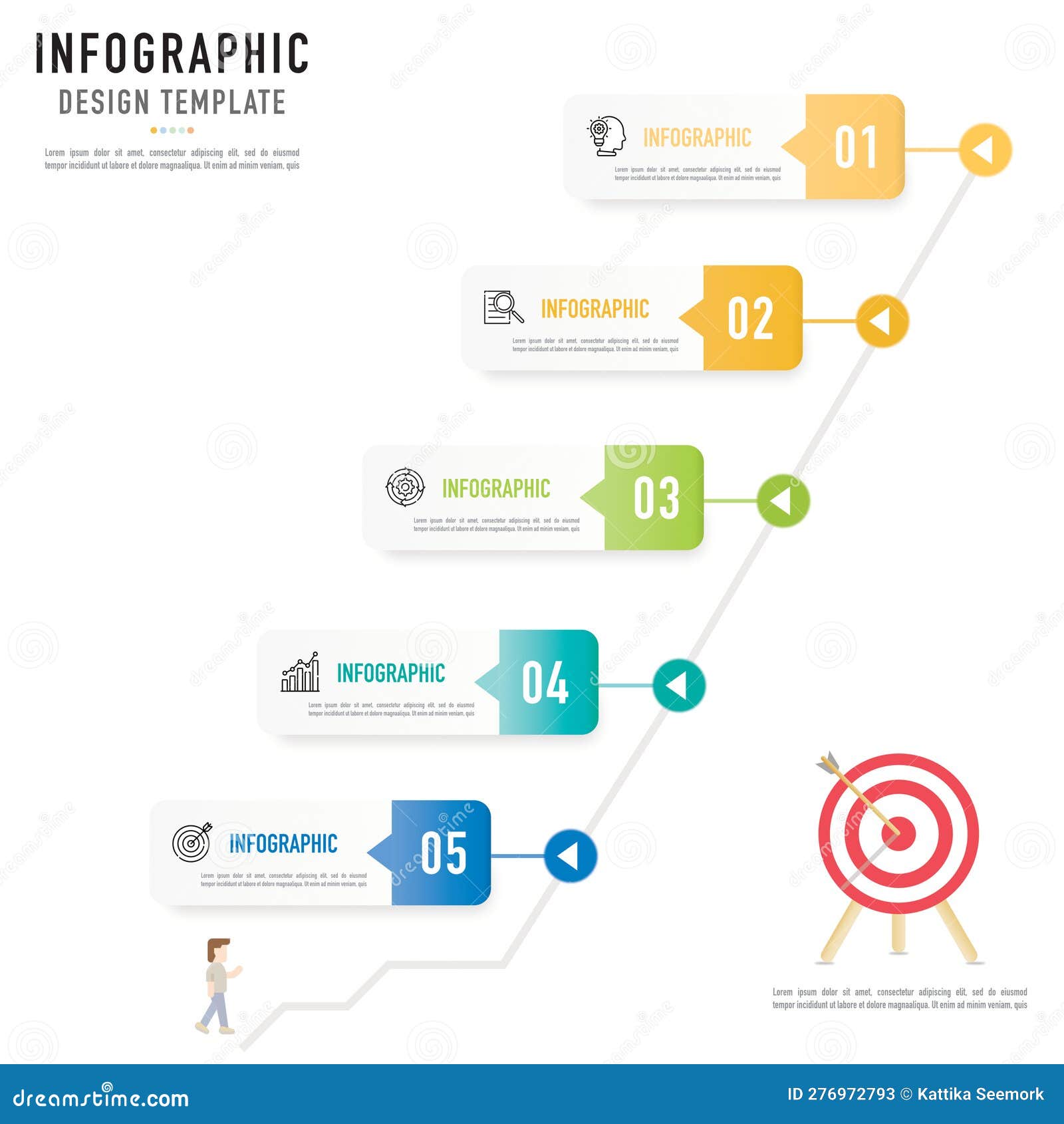 Rectangular Paper Origami Infographic for Business Presentation Stock Vector - Illustration of ...