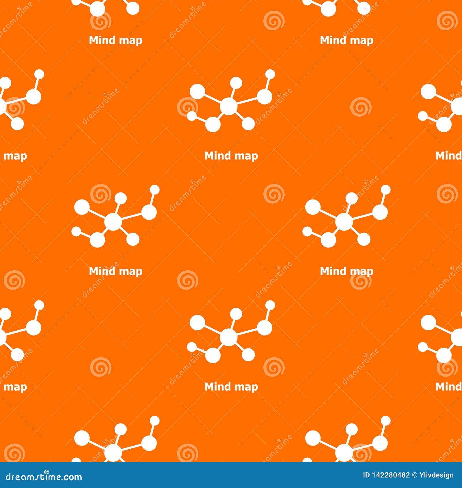 Mind Map Pattern Vector Orange Stock Vector Illustration Of Result