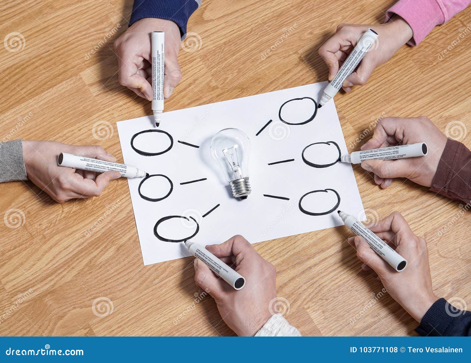 Mind Map Surrounding a Light Bulb. Stock Photo - Image of innovative ...