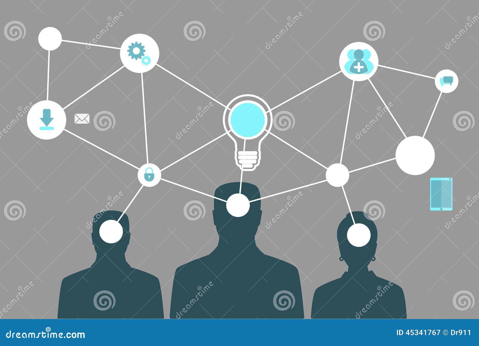 Mind Map Team Cartoon Vector | CartoonDealer.com #45341767