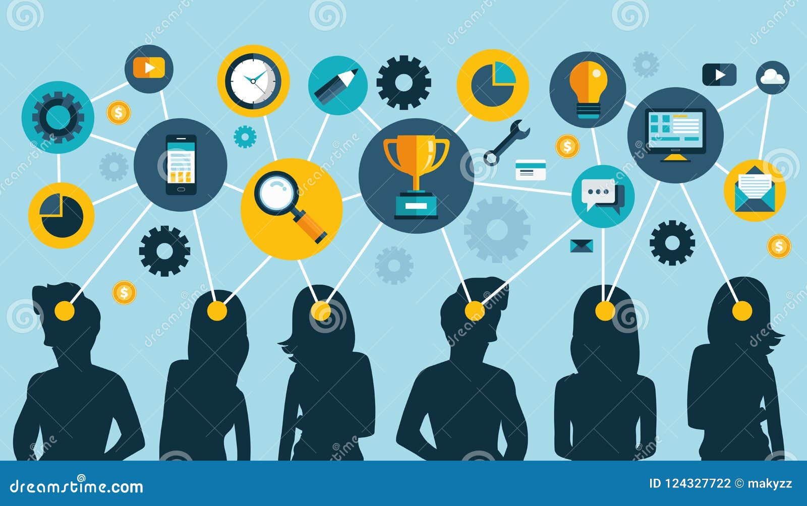 Teamwork Mind Map Concept Background Stock Photography | CartoonDealer ...