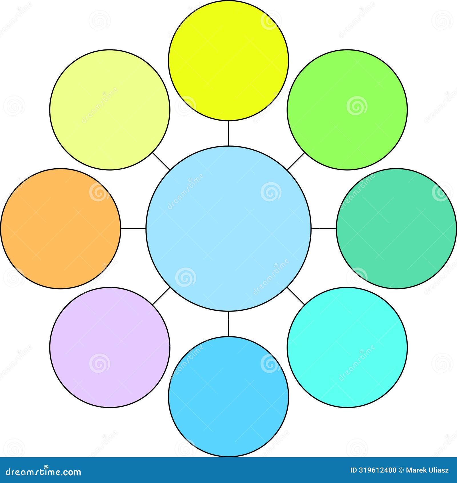 Simple Flowchart, Bubble Diagram or Mind Map Infographics Template ...