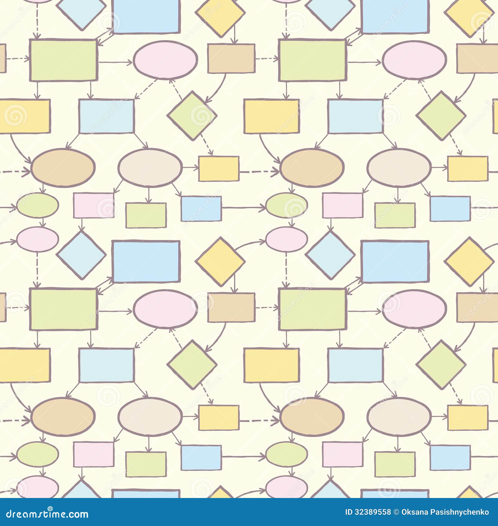 Mind Map Vector Seamless Pattern Background Stock Vector - Illustration ...