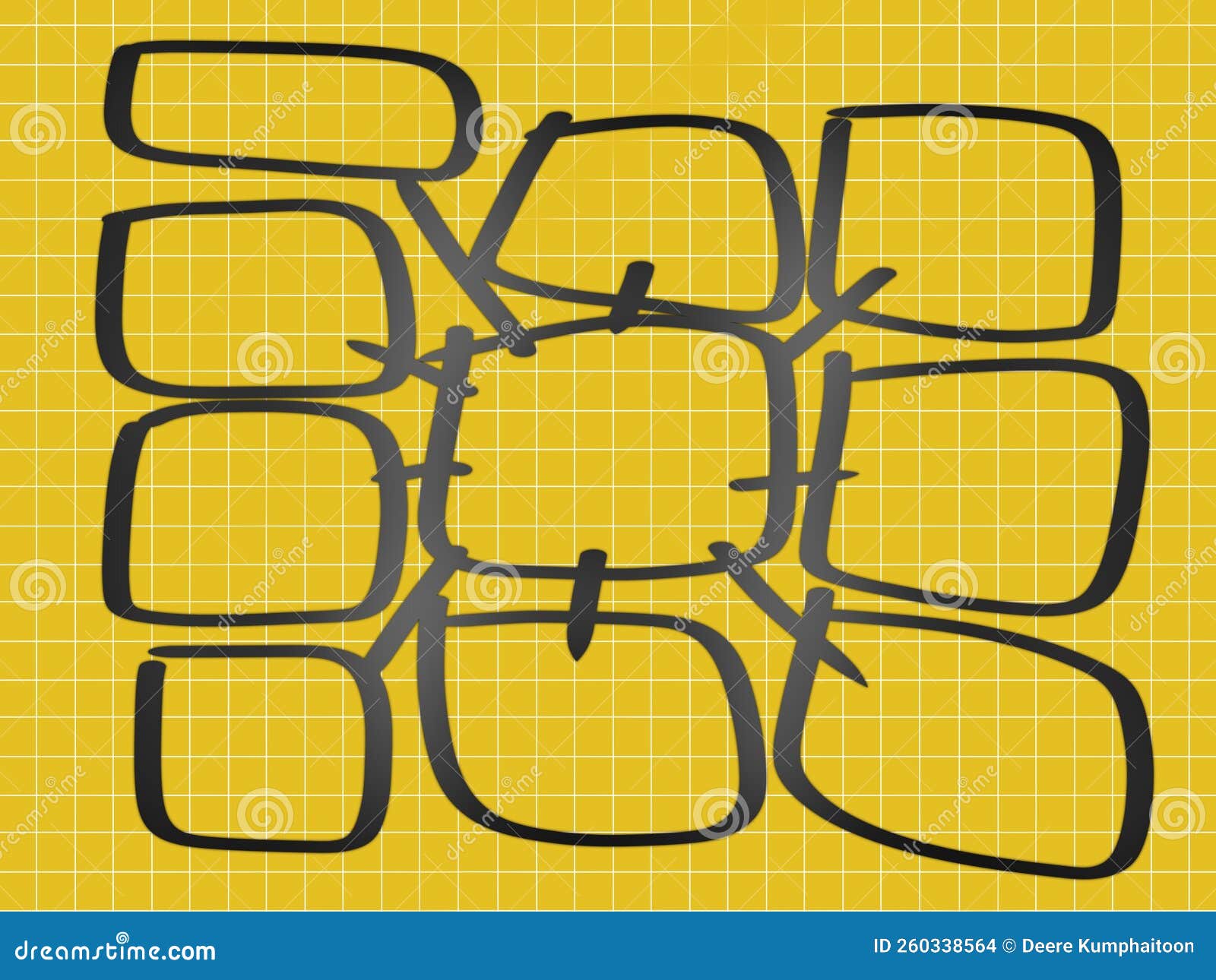 Mind Mapping Data Connecting Link Web Presentation Set Stock