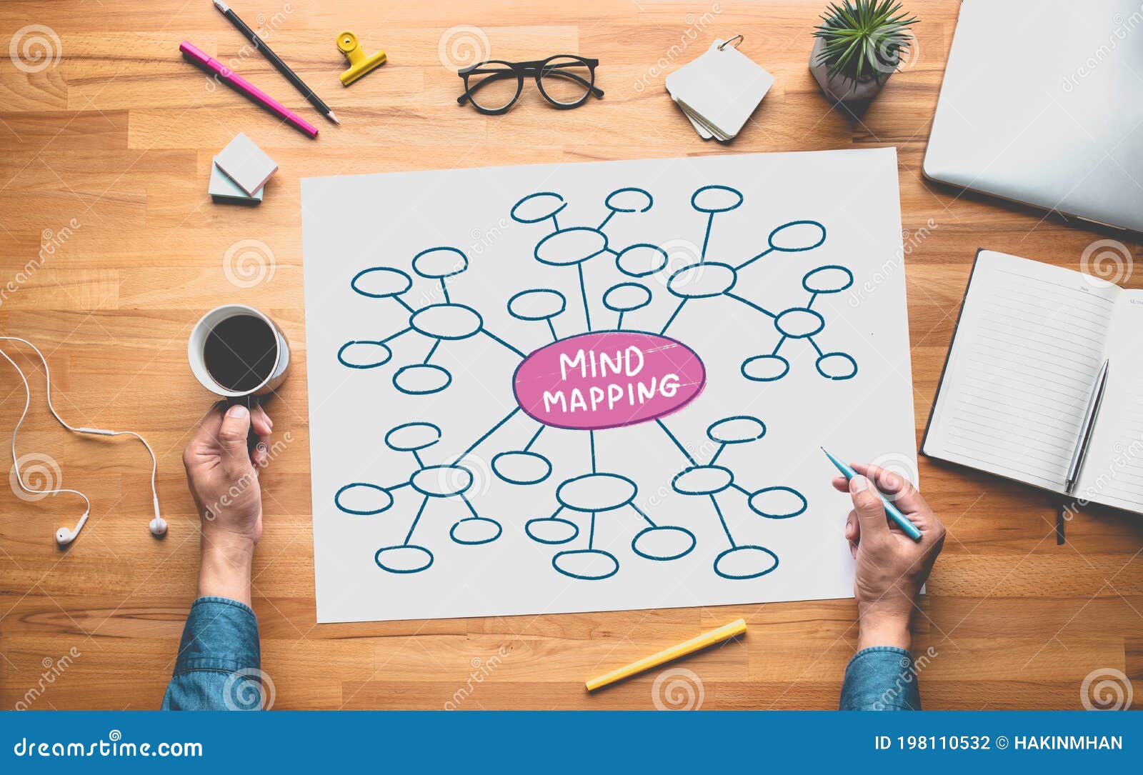 Mind Mapping Ideas of Work with Person Thinking.Business Creativity ...