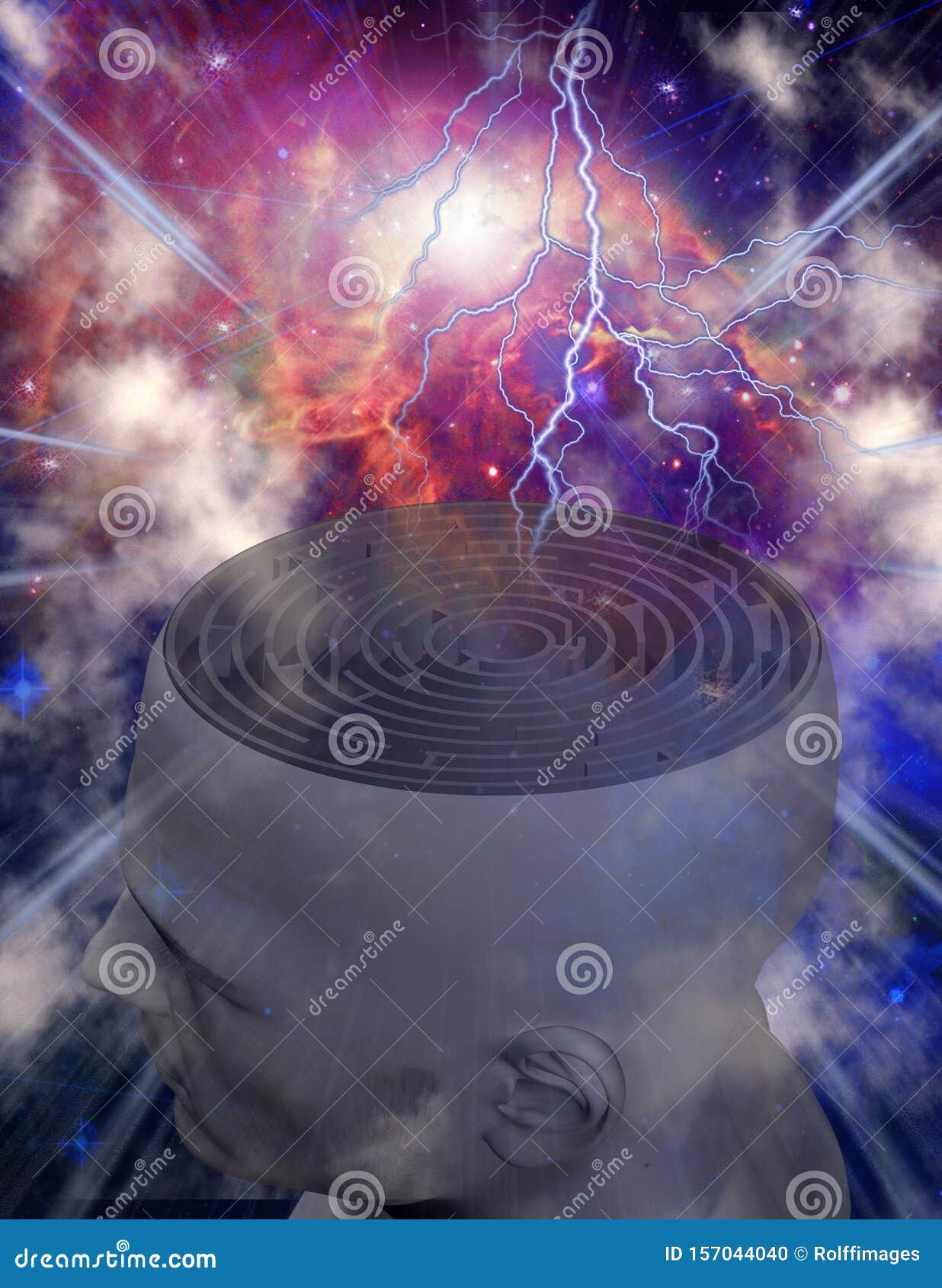 Mind Maze stock illustration. Illustration of imagination - 157044040