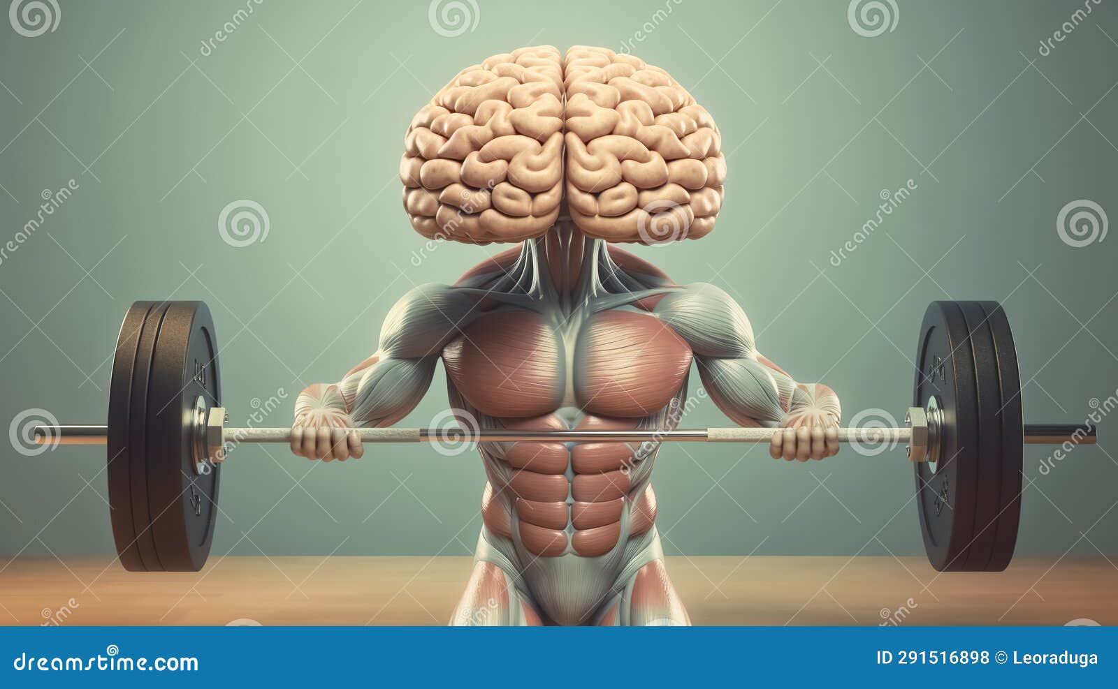 A Mind with Muscles. Generative Ai Stock Illustration - Illustration of ...