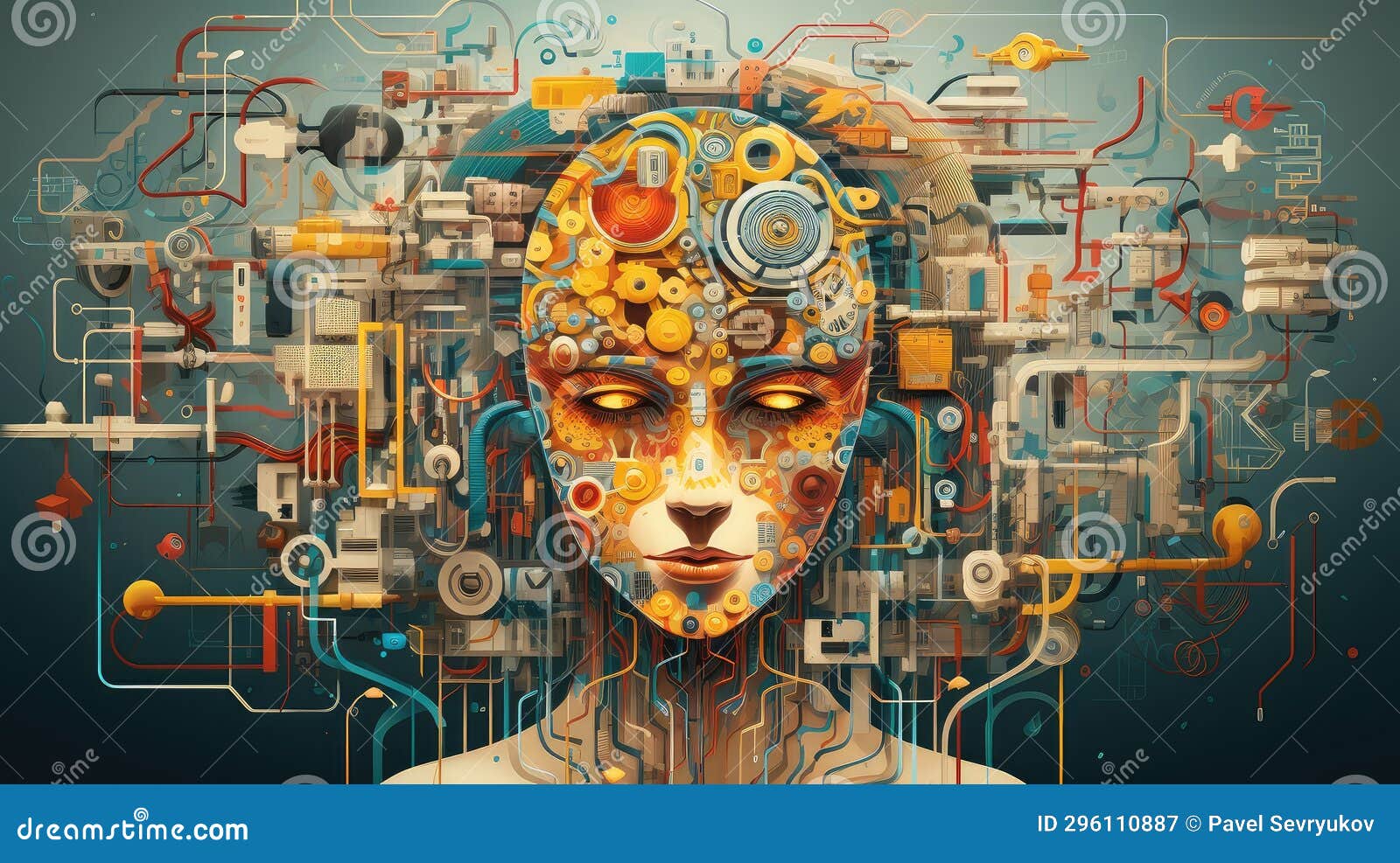 Mind Neuromorphic Computer Imagine Stock Image - Image of machine, node ...