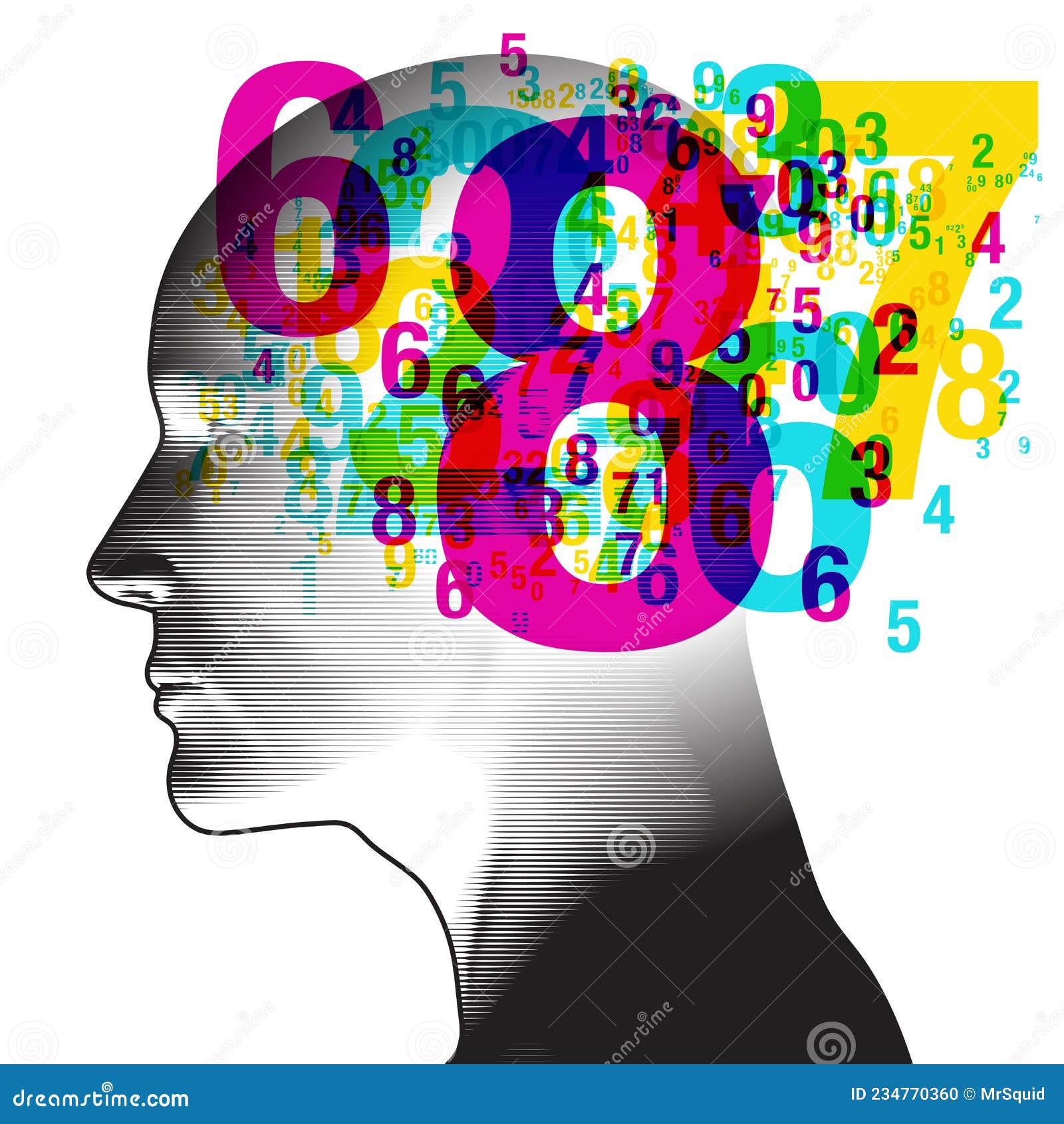 Mind Numbers Coloured stock vector. Illustration of idea - 234770360