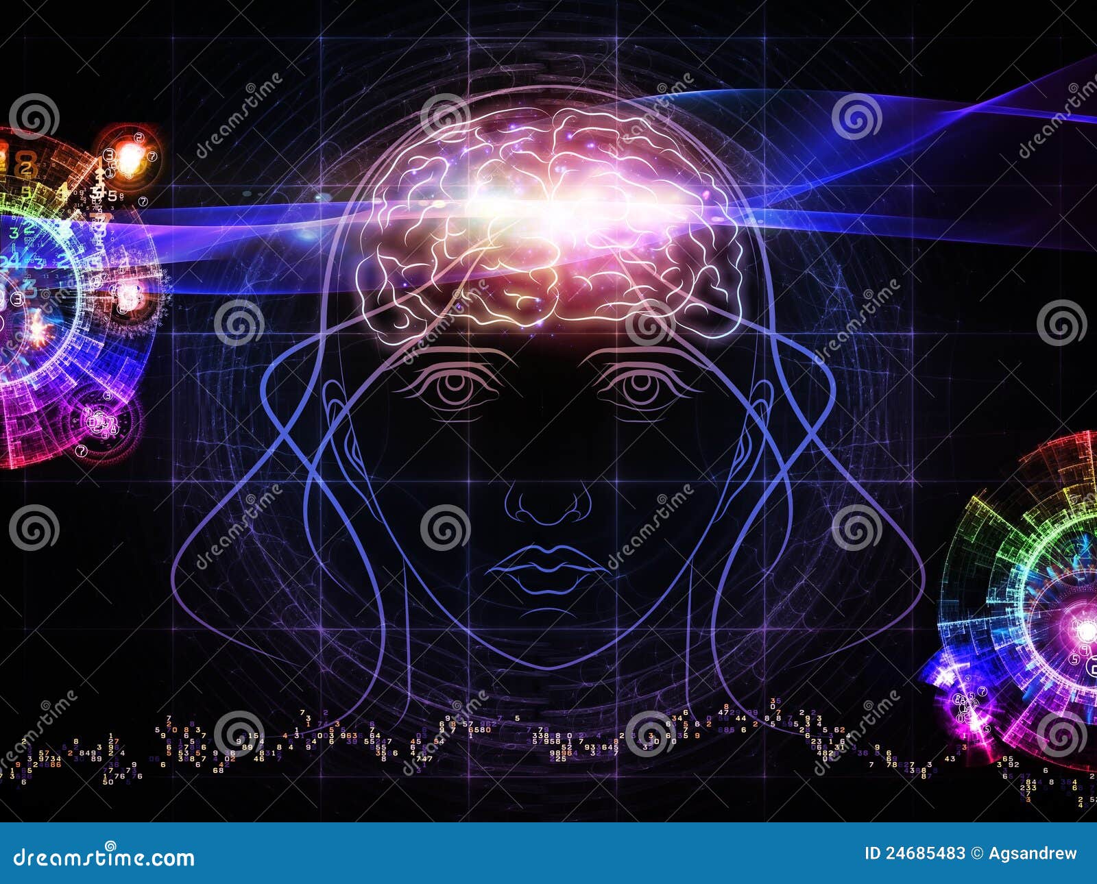Mind power stock illustration. Illustration of blue, graphic - 24685483