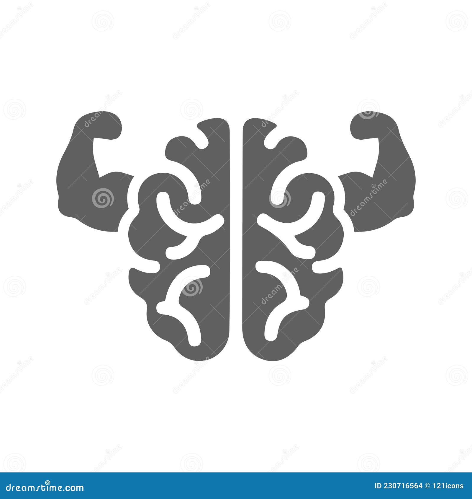 Mind, Power, Brain Icon. Gray Vector Graphics Stock Vector ...