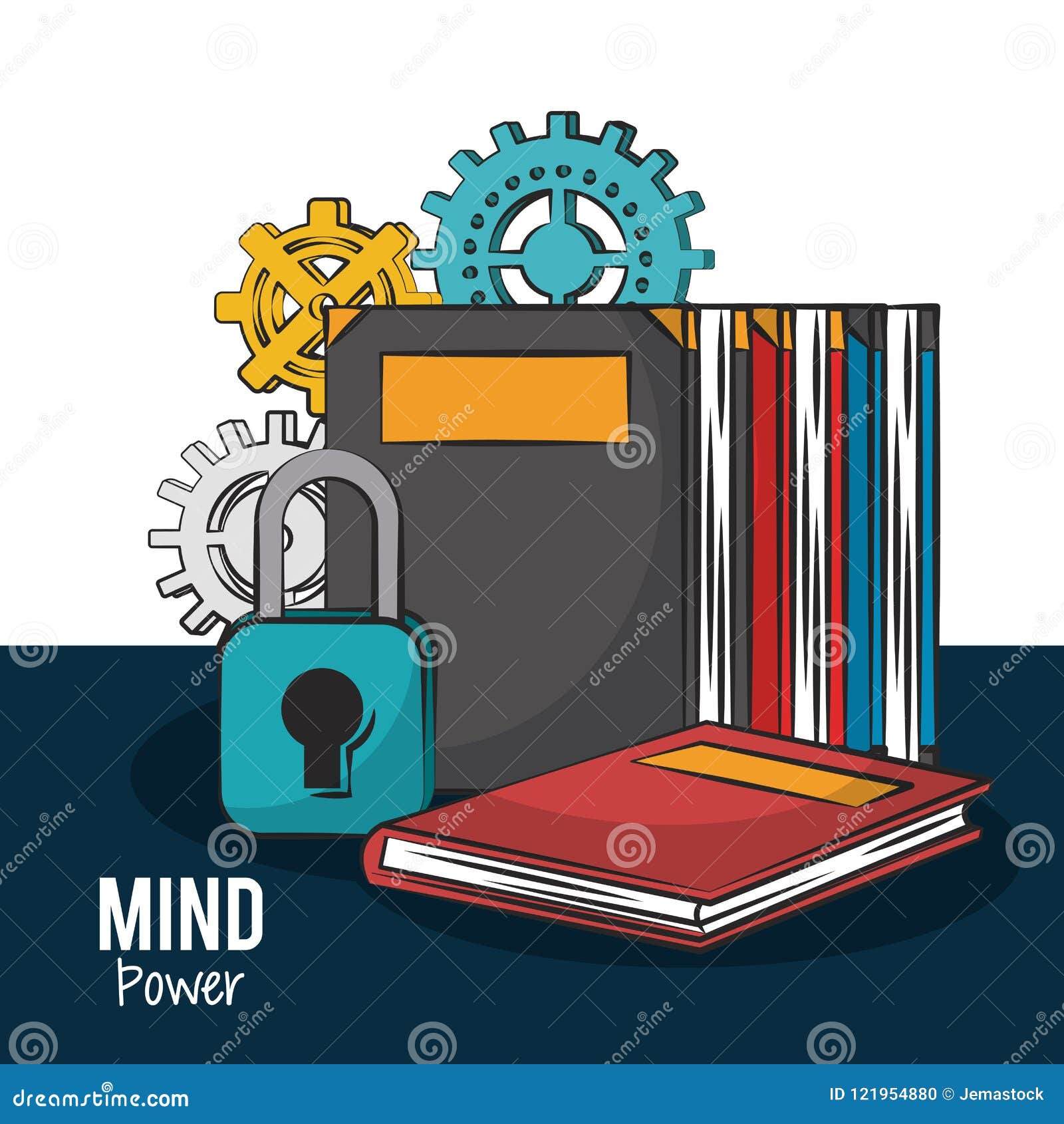Mind power concept stock vector. Illustration of padlock - 121954880