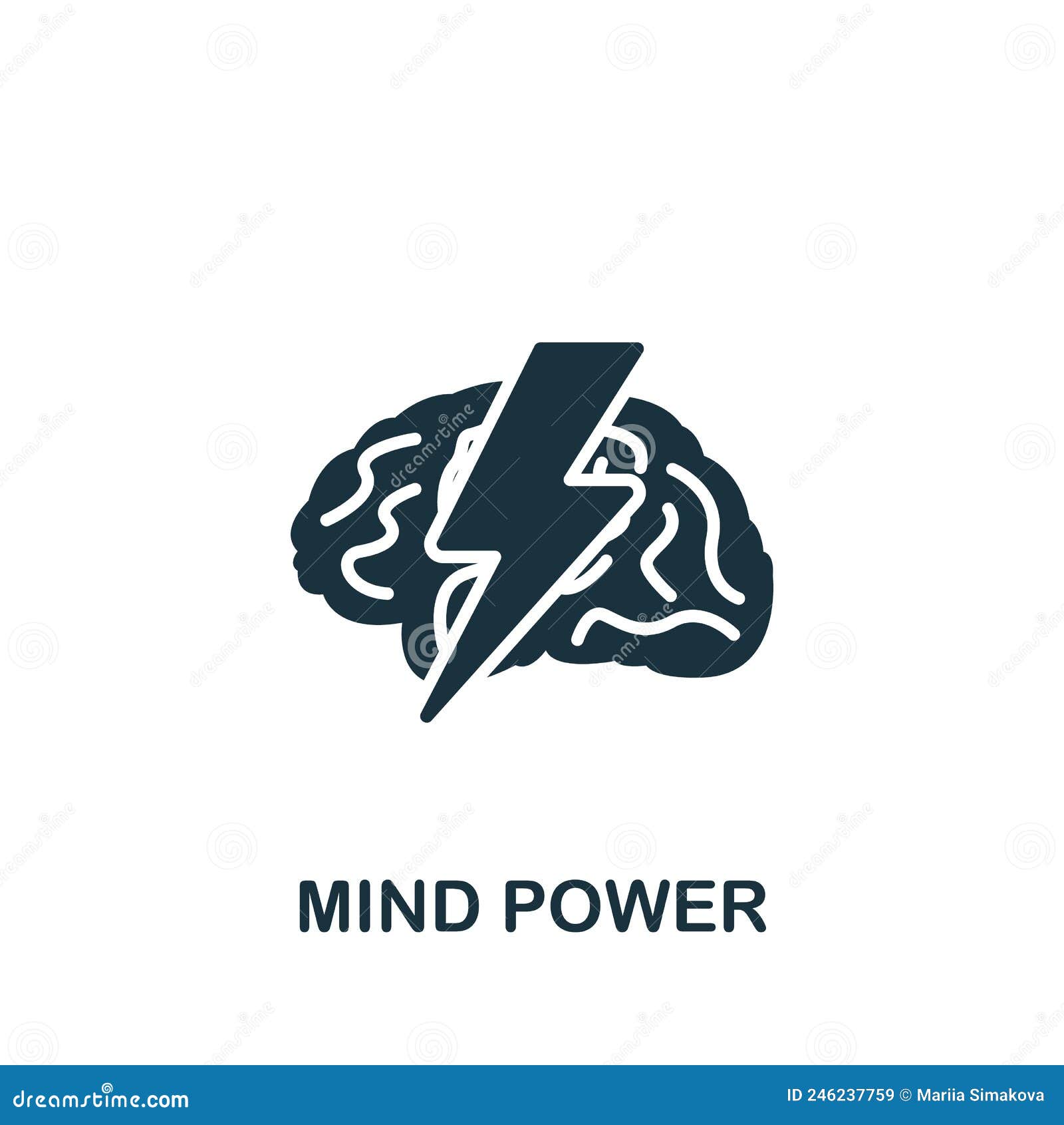 Mind Power Icon. Monochrome Simple Brain Process Icon for Templates ...