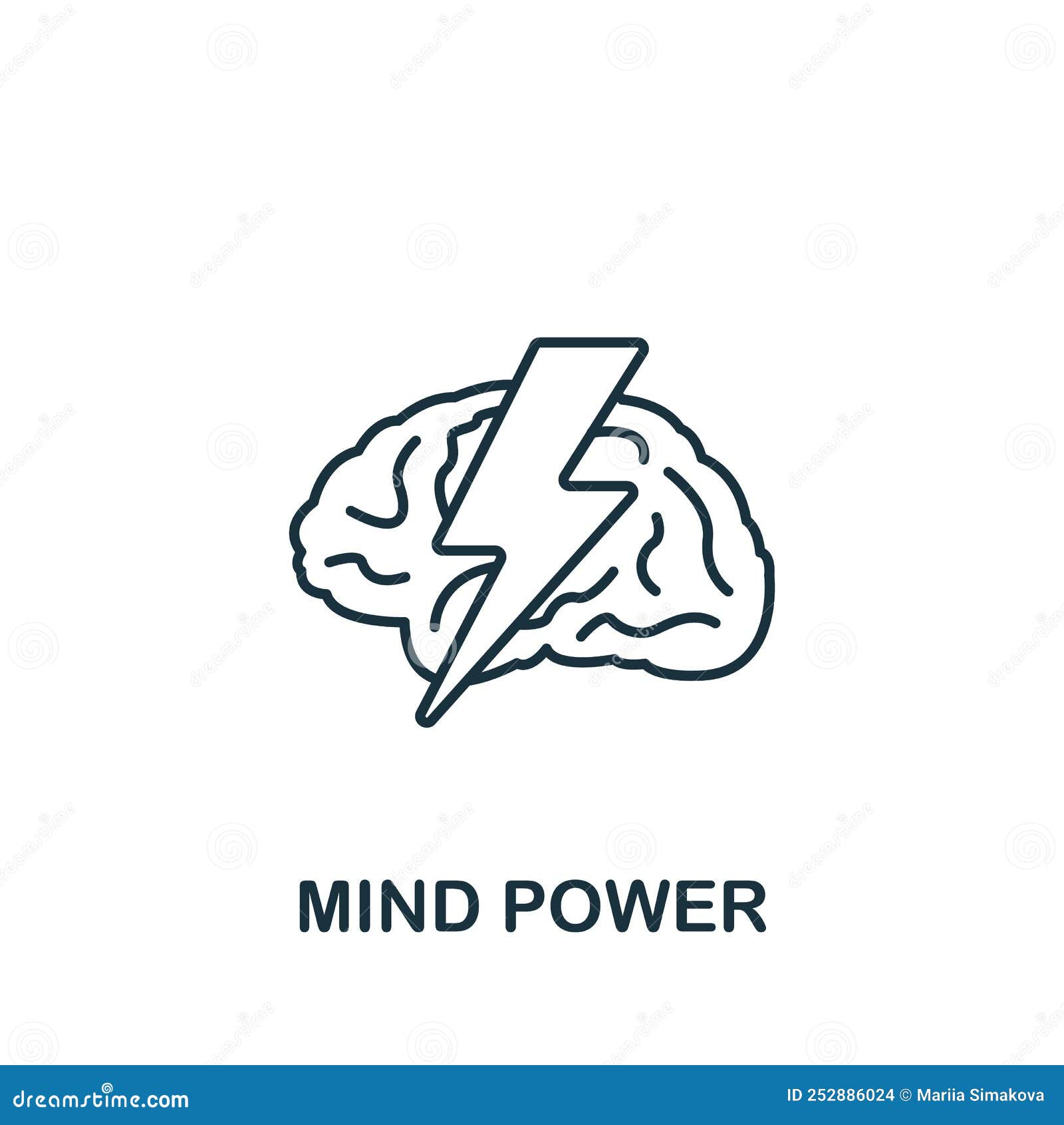 Mind Power Icon. Monochrome Simple Brain Process Icon for Templates ...
