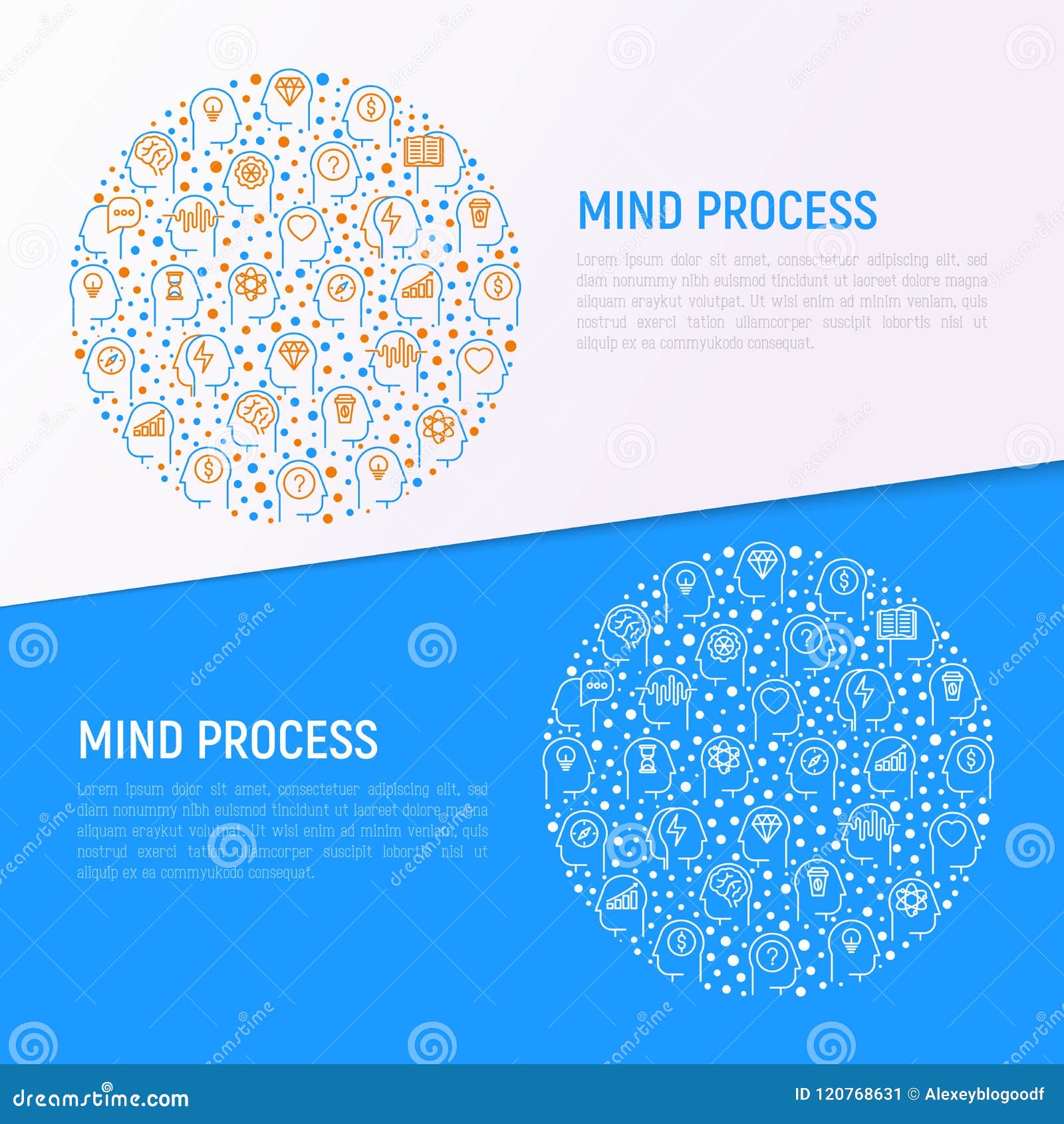 Mind Process Concept in Circle Stock Vector - Illustration of ...