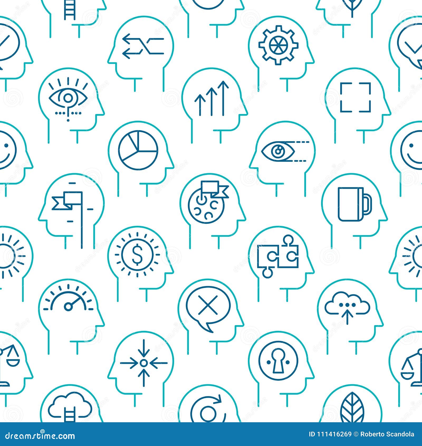 Mind Process Vector Icon Pattern 2 Stock Vector - Illustration of ...