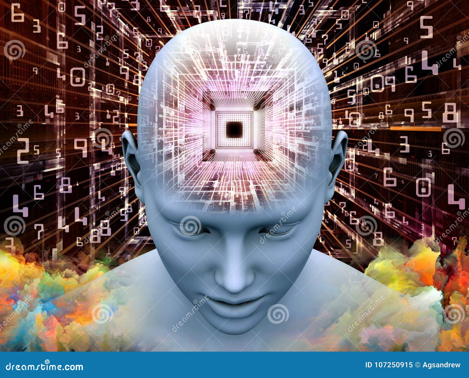 Virtual Thought stock illustration. Illustration of calculation - 107250915