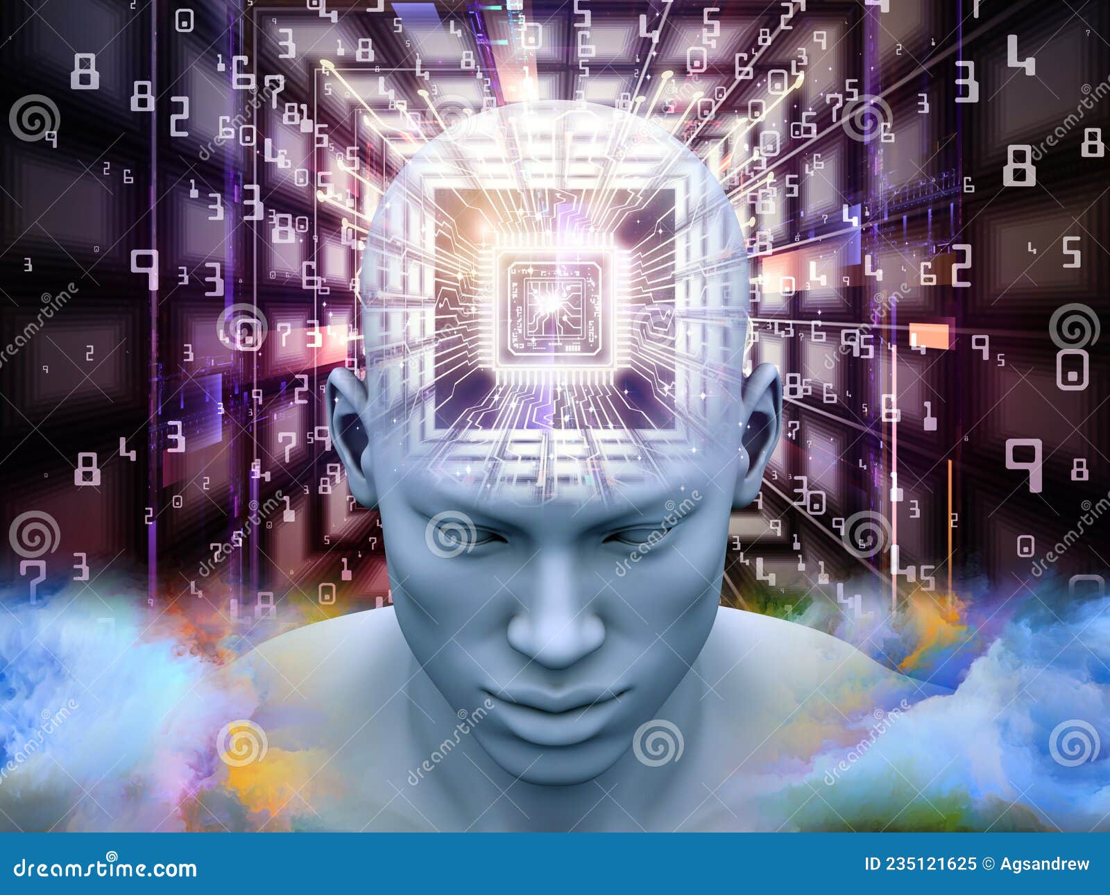Computing Thought stock illustration. Illustration of intellect - 235121625