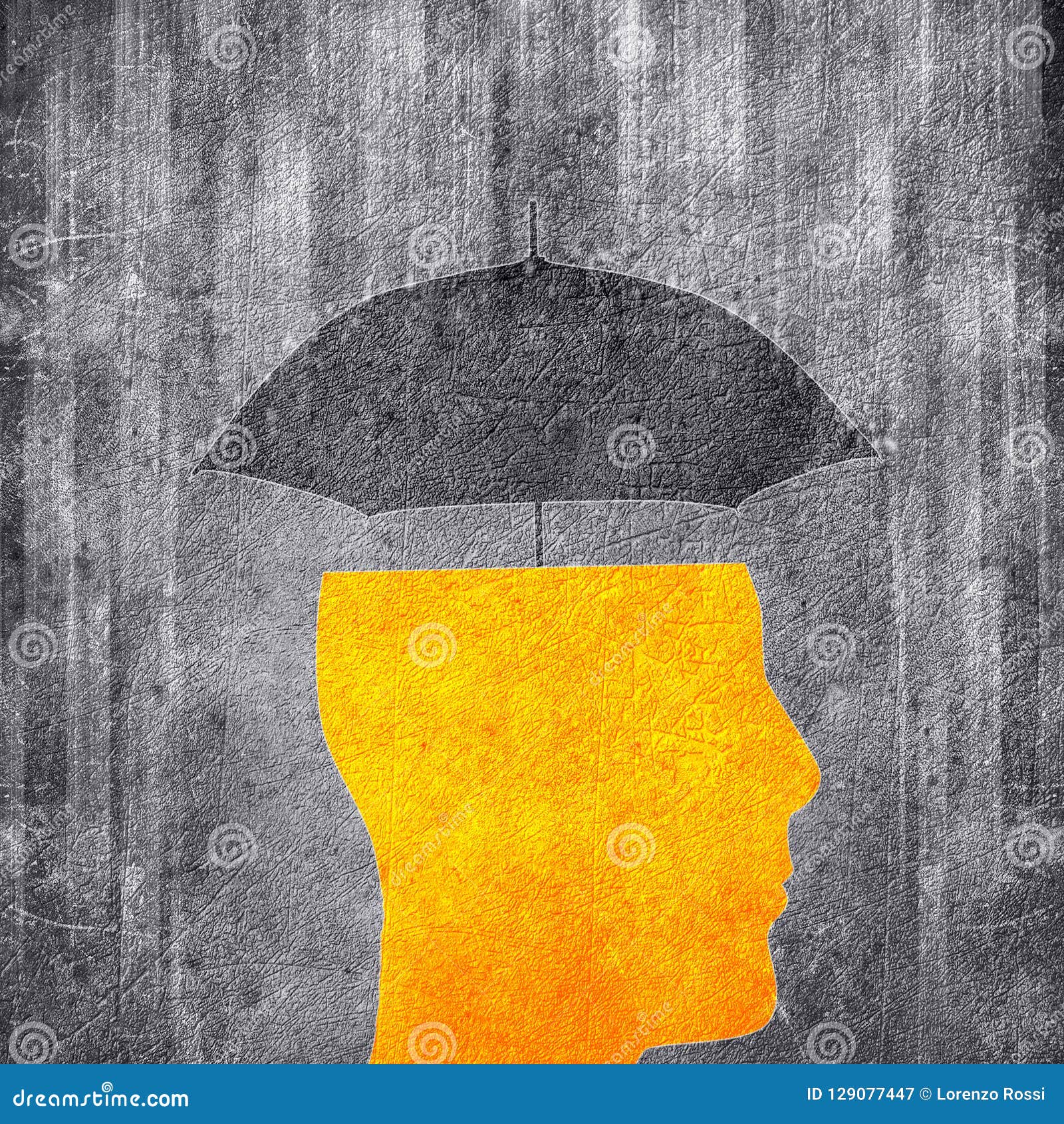 Mind Protection Concept Digital Illustration Stock Illustration ...