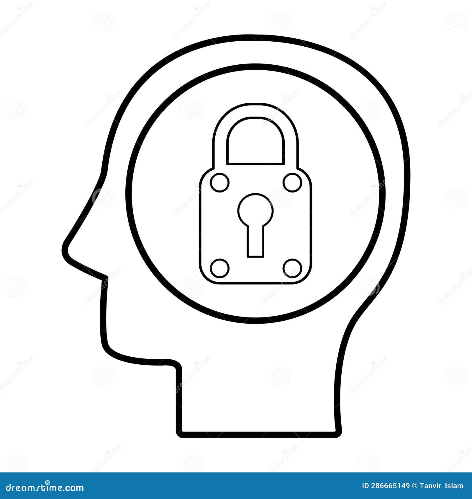 Mind Protection Icon stock illustration. Illustration of privacy ...