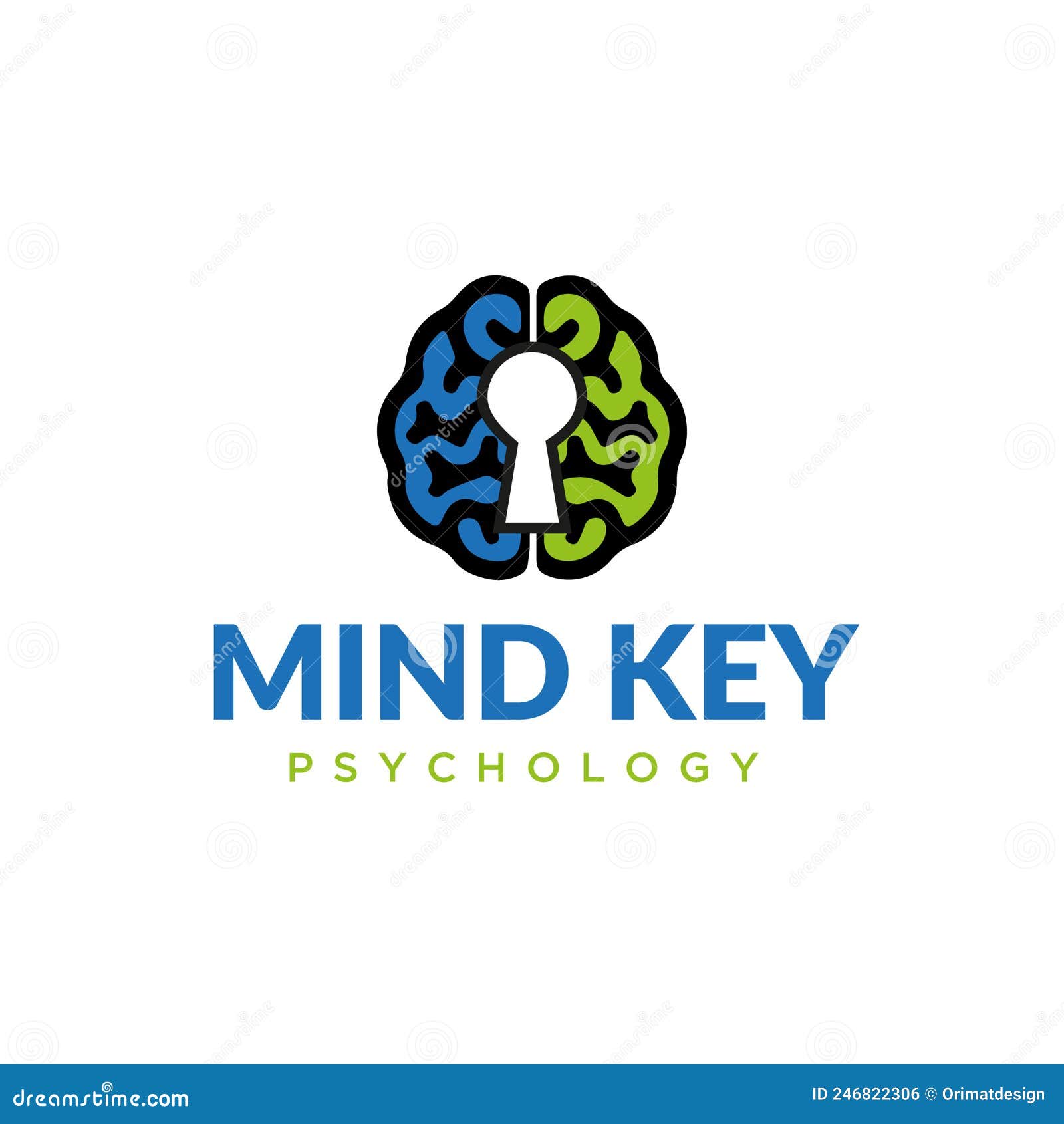 Mind Psychology Key Brain Smart Logo Vector Stock Vector - Illustration ...