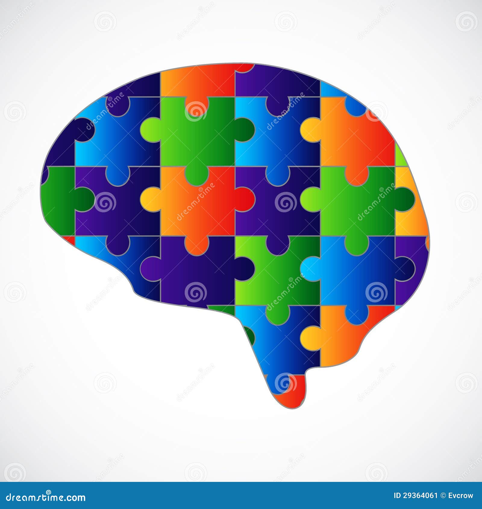 Mind puzzle stock vector. Illustration of green, piece - 29364061