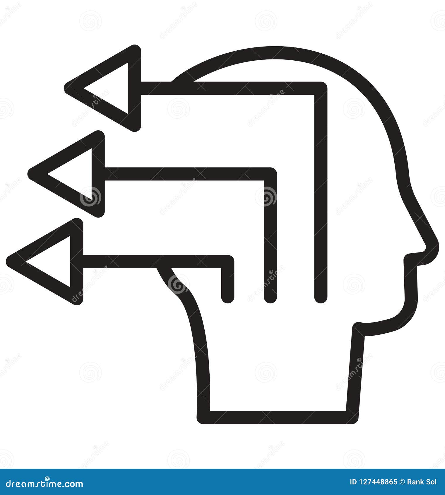 Mind Raising, Creative Mind Line Isolated Vector Icon Can Be Easily ...