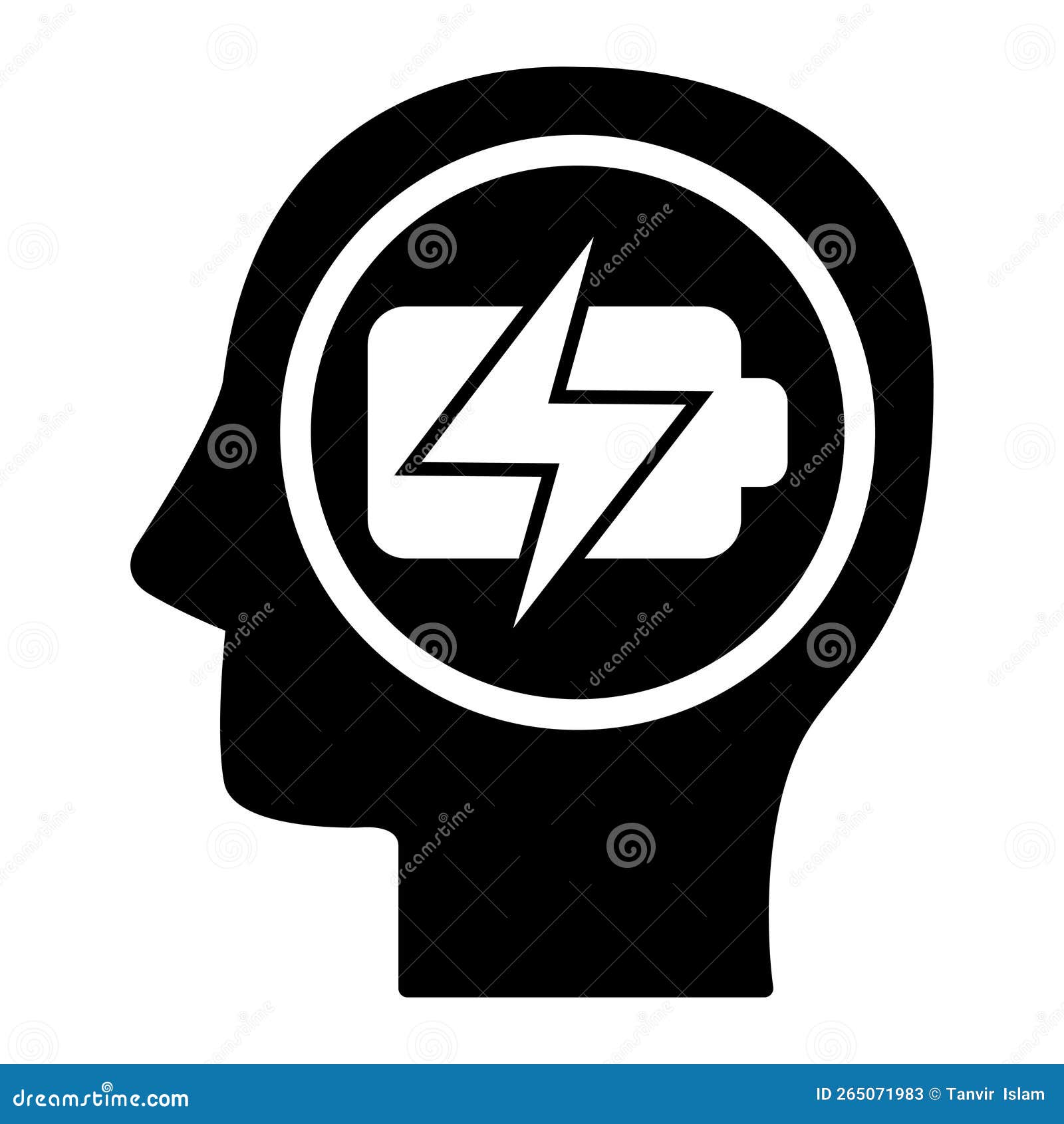Mind Recharge Icon in Flat Style Stock Vector - Illustration of ...