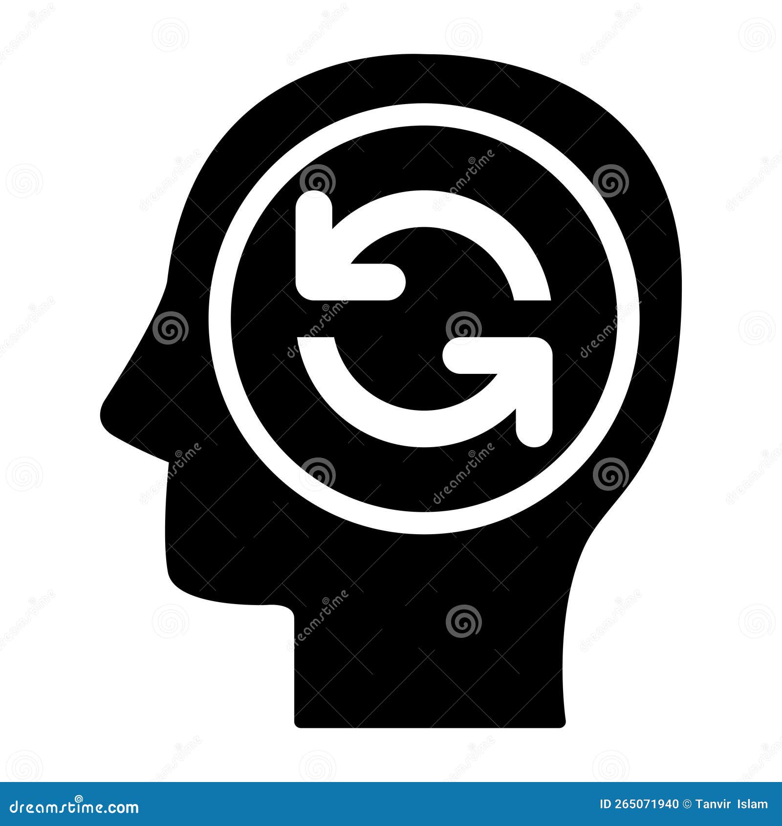 Mind Refreshment Icon in Flat Style Stock Vector - Illustration of ...