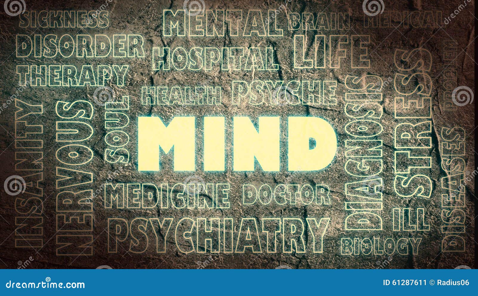 Mind relative words cloud stock illustration. Illustration of mental ...