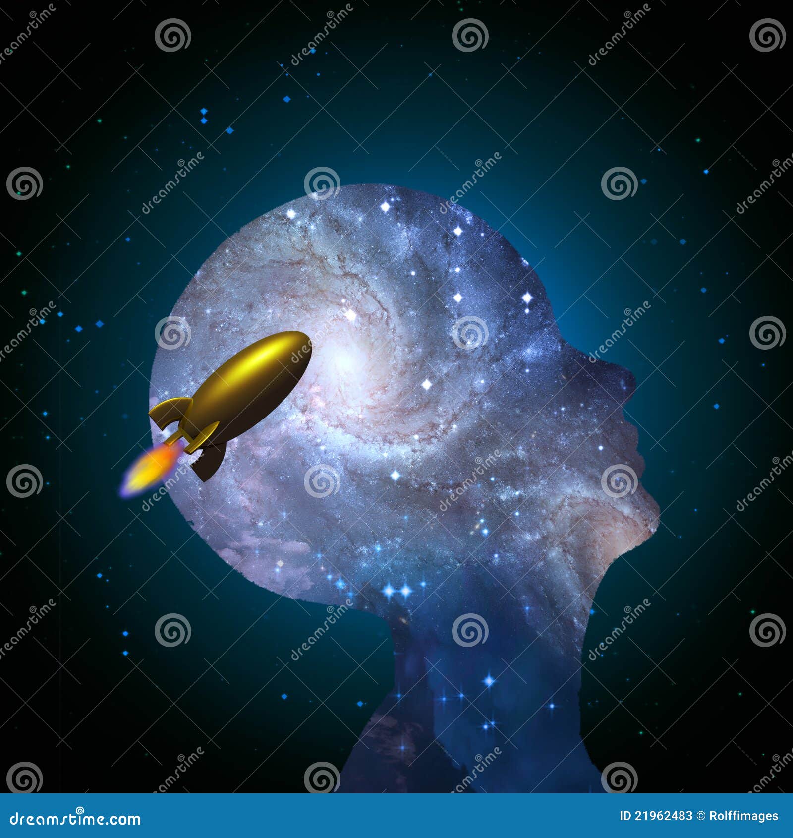 Mind and rocket stock illustration. Illustration of knowledge - 21962483